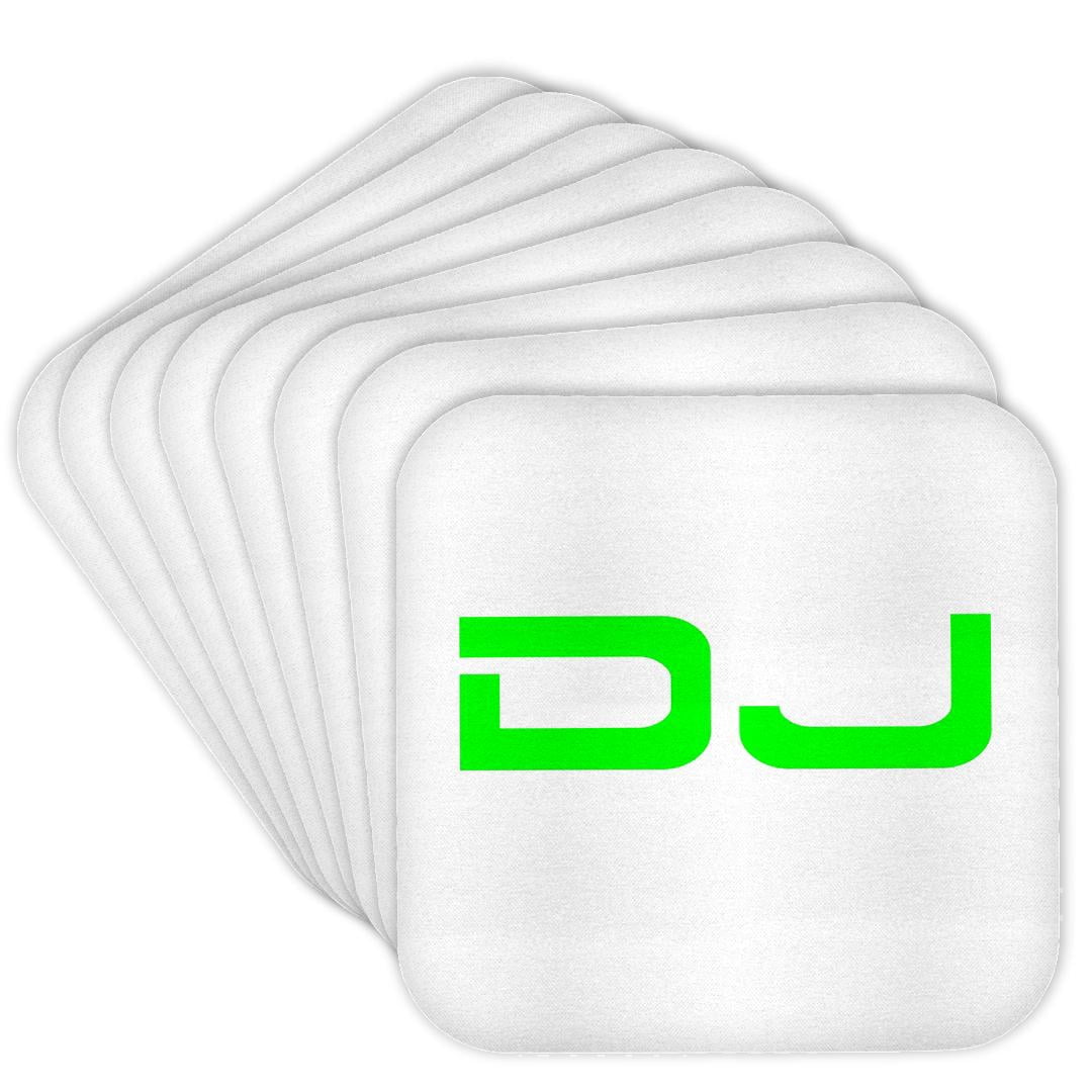 3dRose, Neon green DJ text - music deejay futuristic word art - white ...