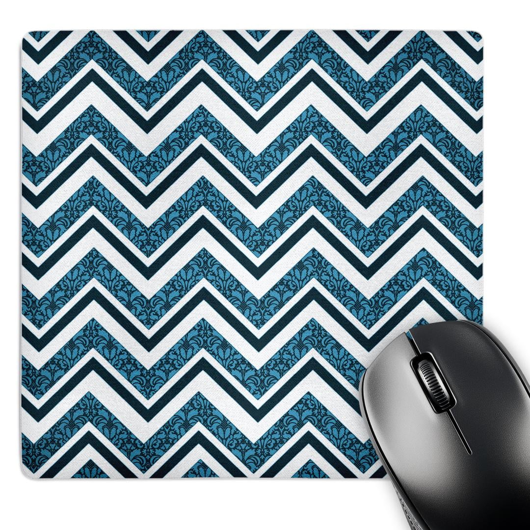 3dRose, New Generation Damask Patterned Chevron Stripes In Bright Blue ...