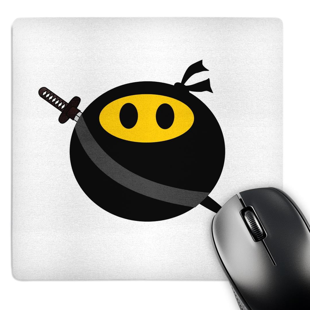 3dRose, Ninja smiling face - funny black masked yellow happy face ...