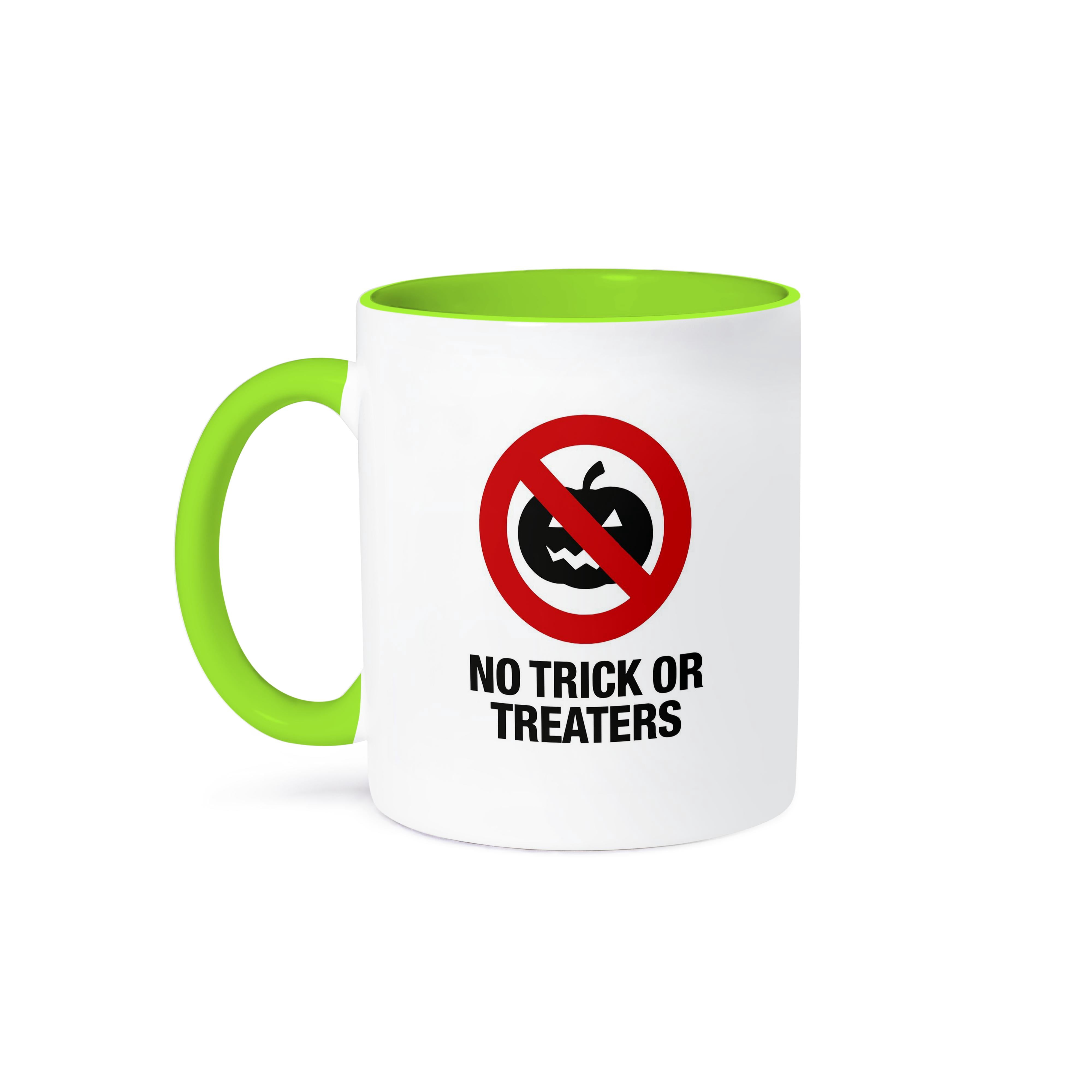 3dRose, No Trick Or Treaters Anti Halloween Motif, 15oz Two-Tone Green ...