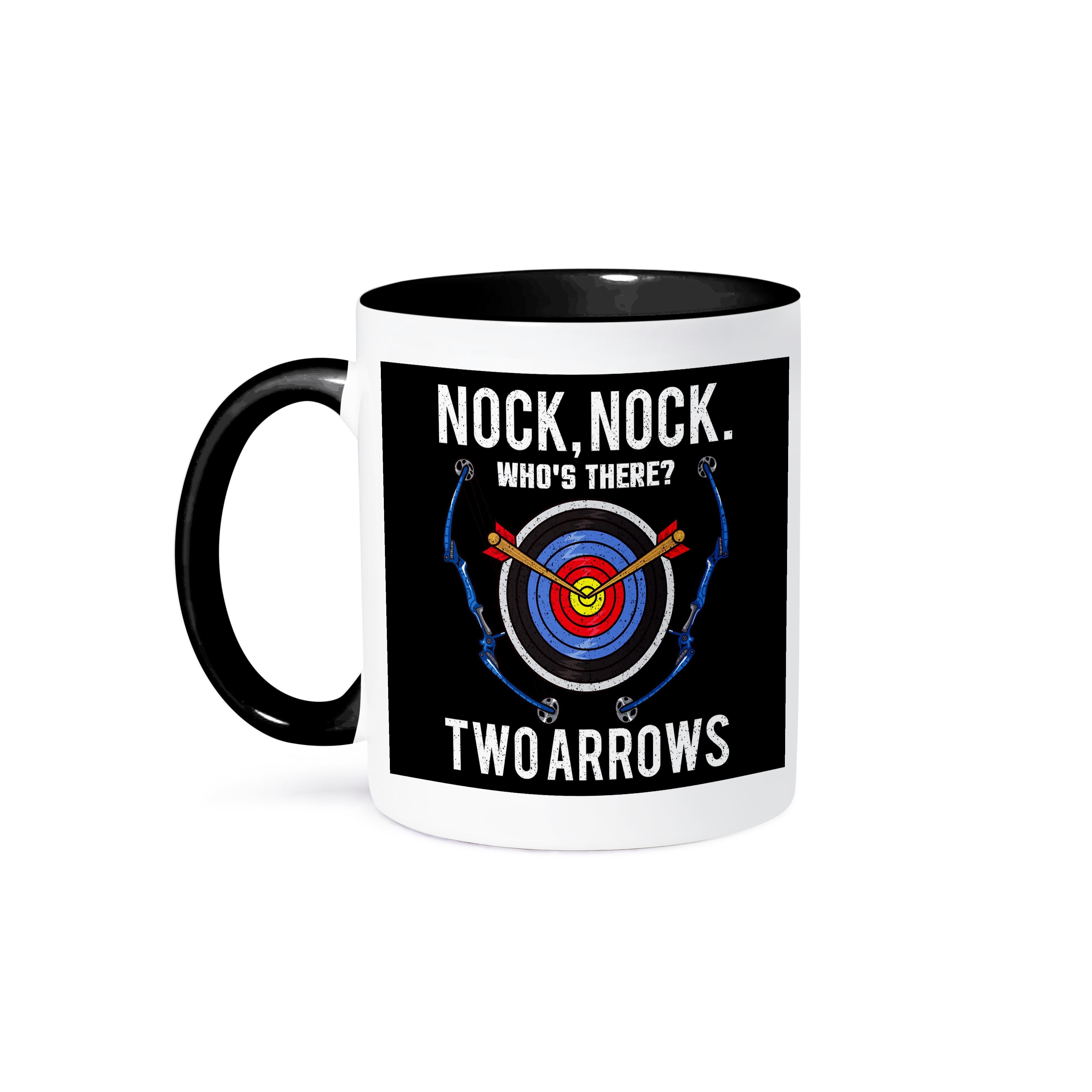 3dRose, Nock Nock Who is There two Arrows Archery Sport, 11oz Two-Tone ...