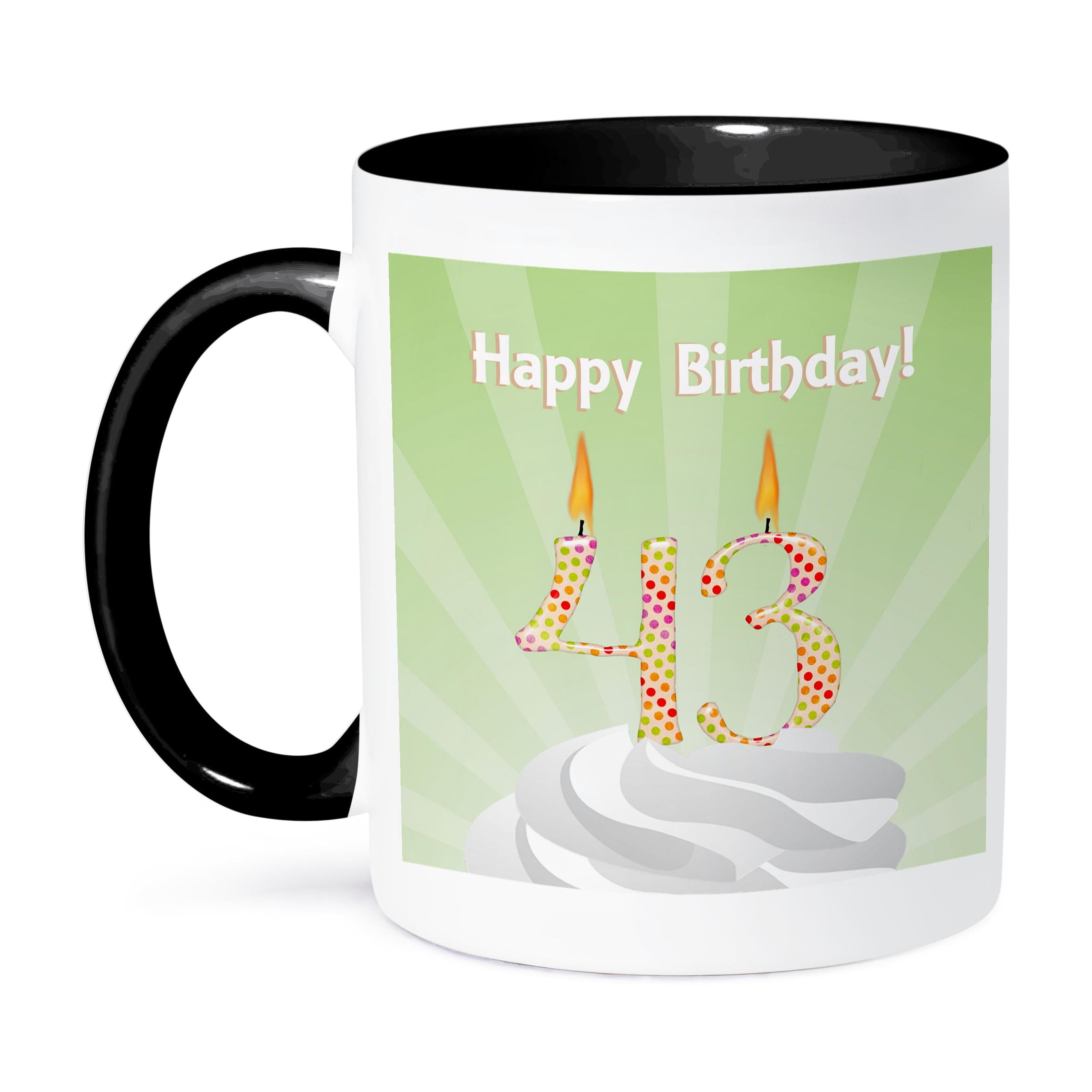 3dRose, Number 43 Candle with Colorful Dots on Top of Whipped Icing ...