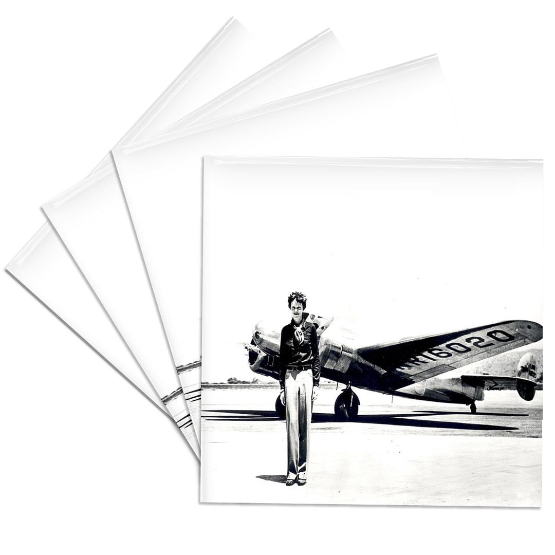 3dRose, Old Photo Of Amelia Earhart With Lockheed Electra Model 10, Set ...