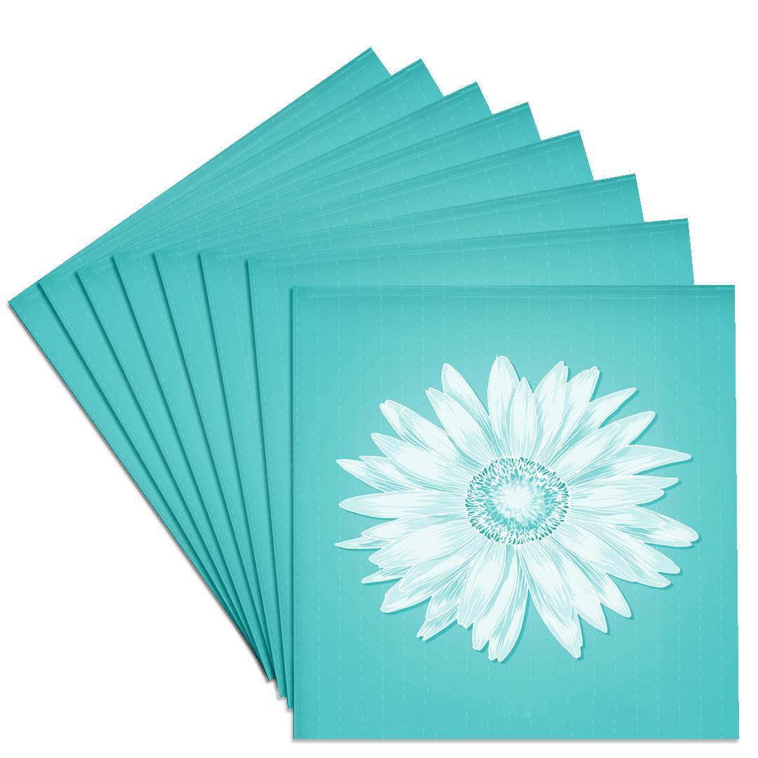 3dRose, One Simple Pretty White Daisy On A Turquoise Background, Set of ...