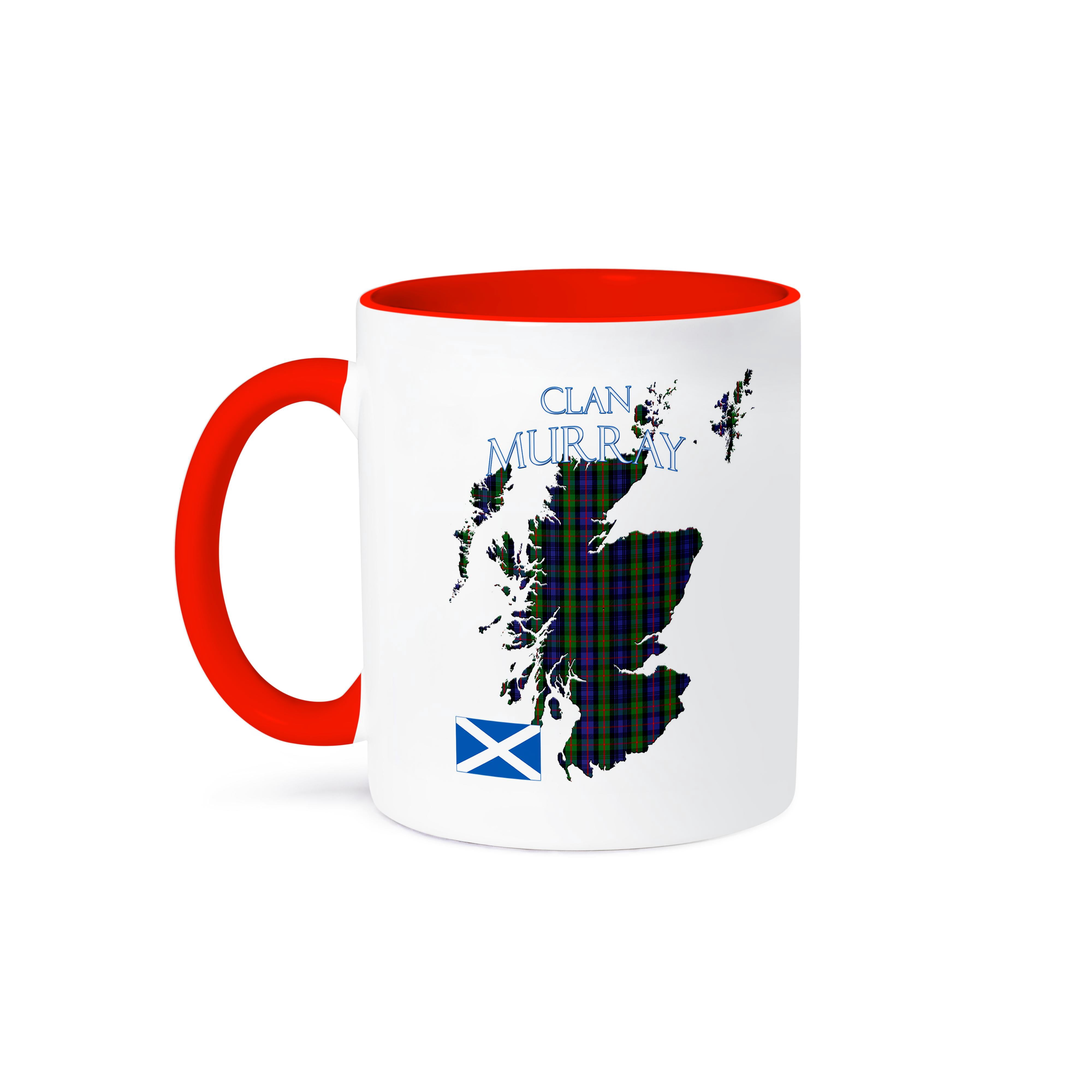 3dRose, Outline of Scotland with the Murray clan family tartan., 15oz ...