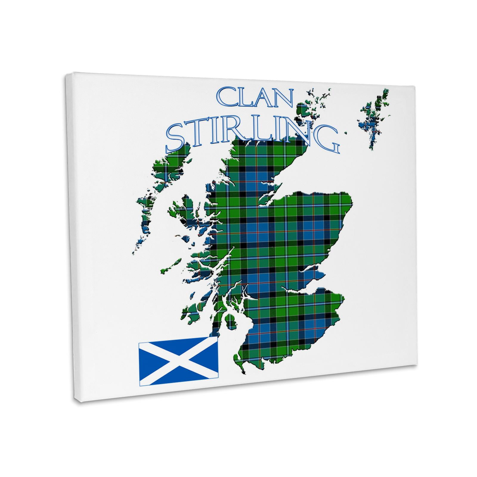 3dRose, Outline of Scotland with the Stirling clan family tartan ...