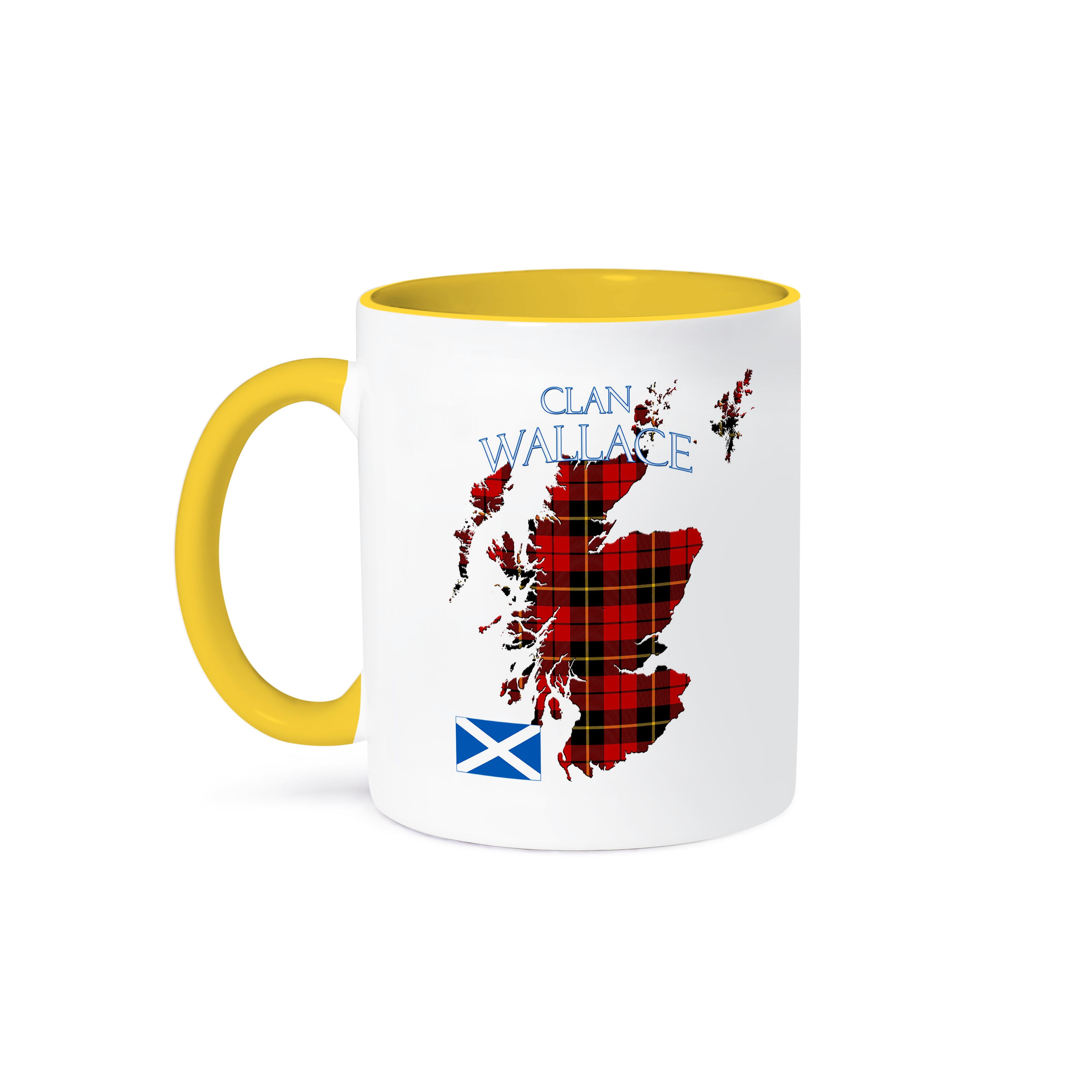 3dRose, Outline of Scotland with the Wallace clan family tartan., 15oz ...