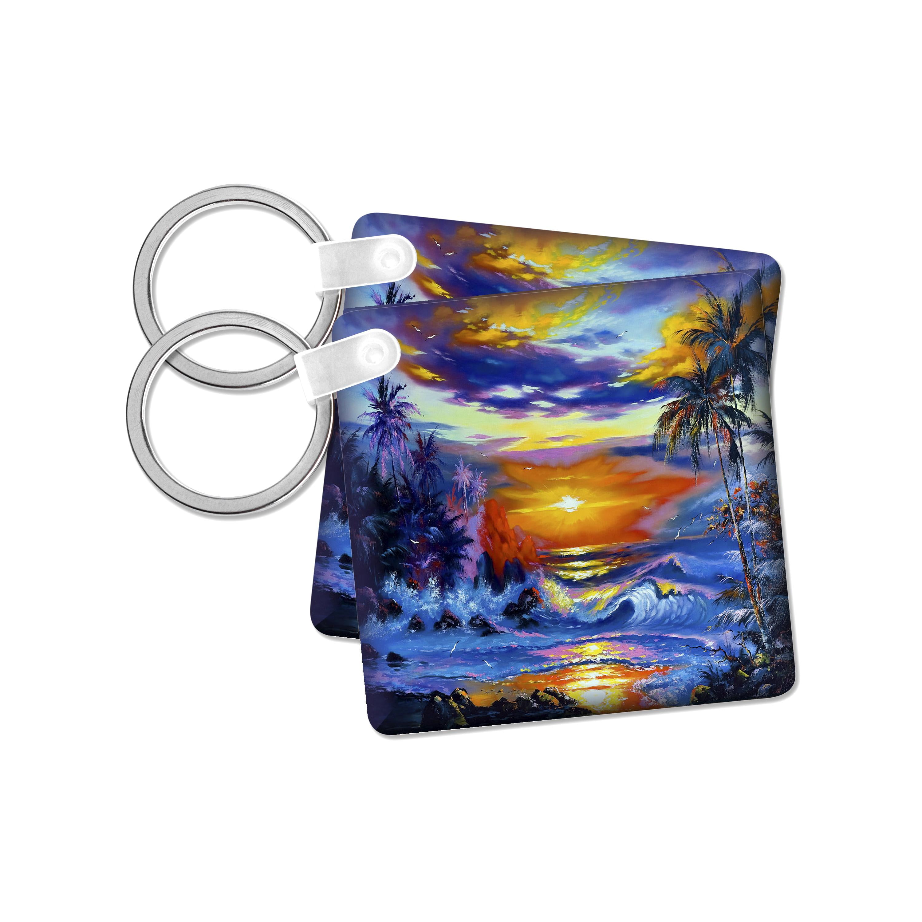 3dRose, Painted Sea Landscape, set of 2 Key Chains - Walmart Business ...
