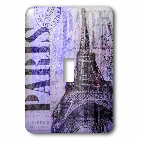 3dRose, Paris Eiffeltower Illustration With Text, single toggle switch ...
