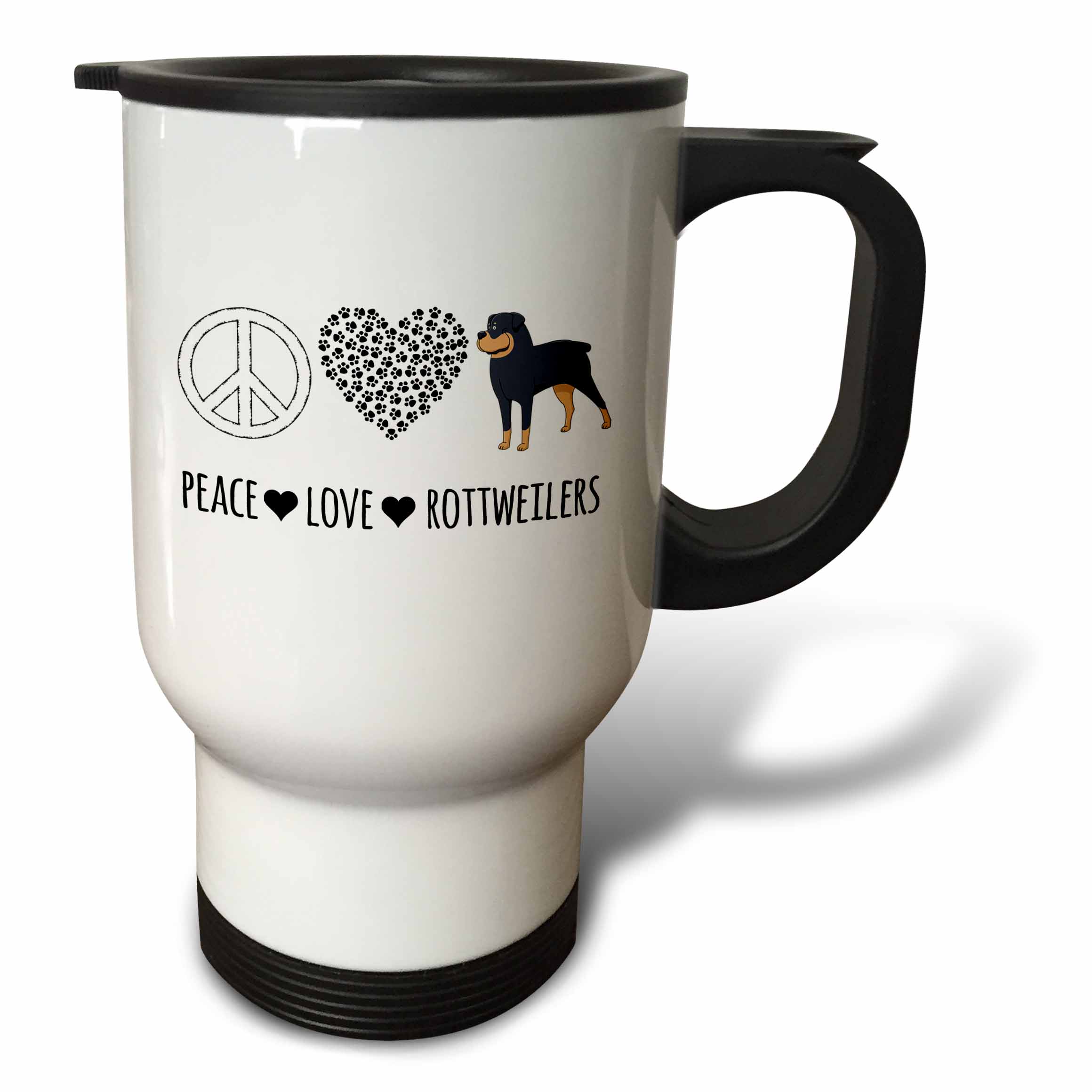 3dRose, Peace Love Rotties with peace sign, paw heart, and rottweiler ...