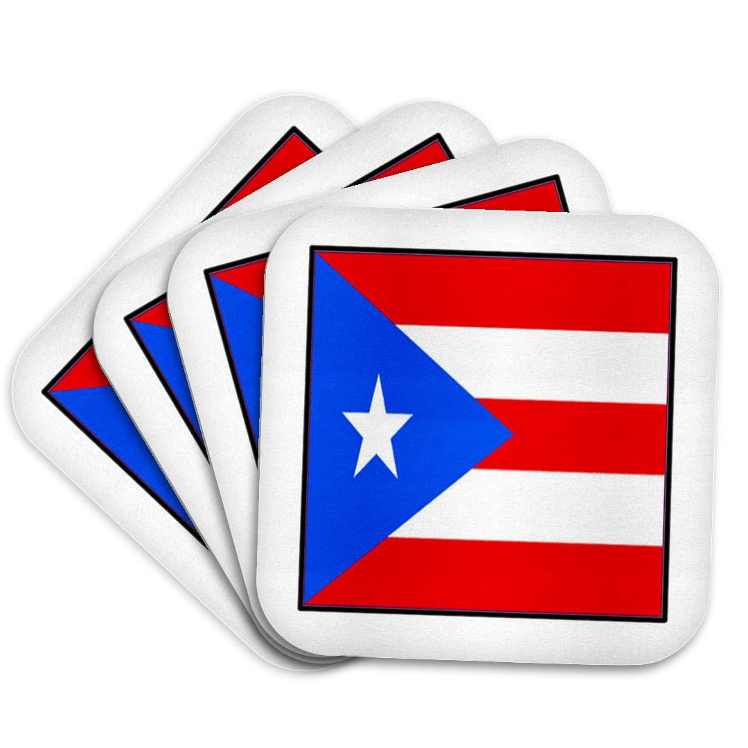 3drose, Photo of Puerto Rico Flag Button, Set of 4 Coasters - Soft ...