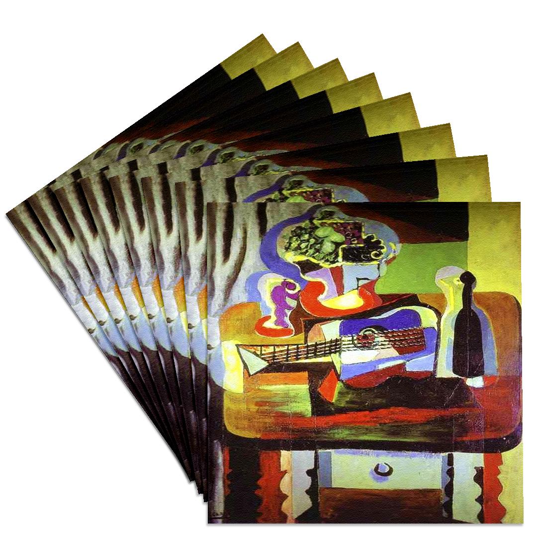 3dRose, Picasso Guitar n Wine 1909 Painting, Set of 8 Ceramic Tile ...