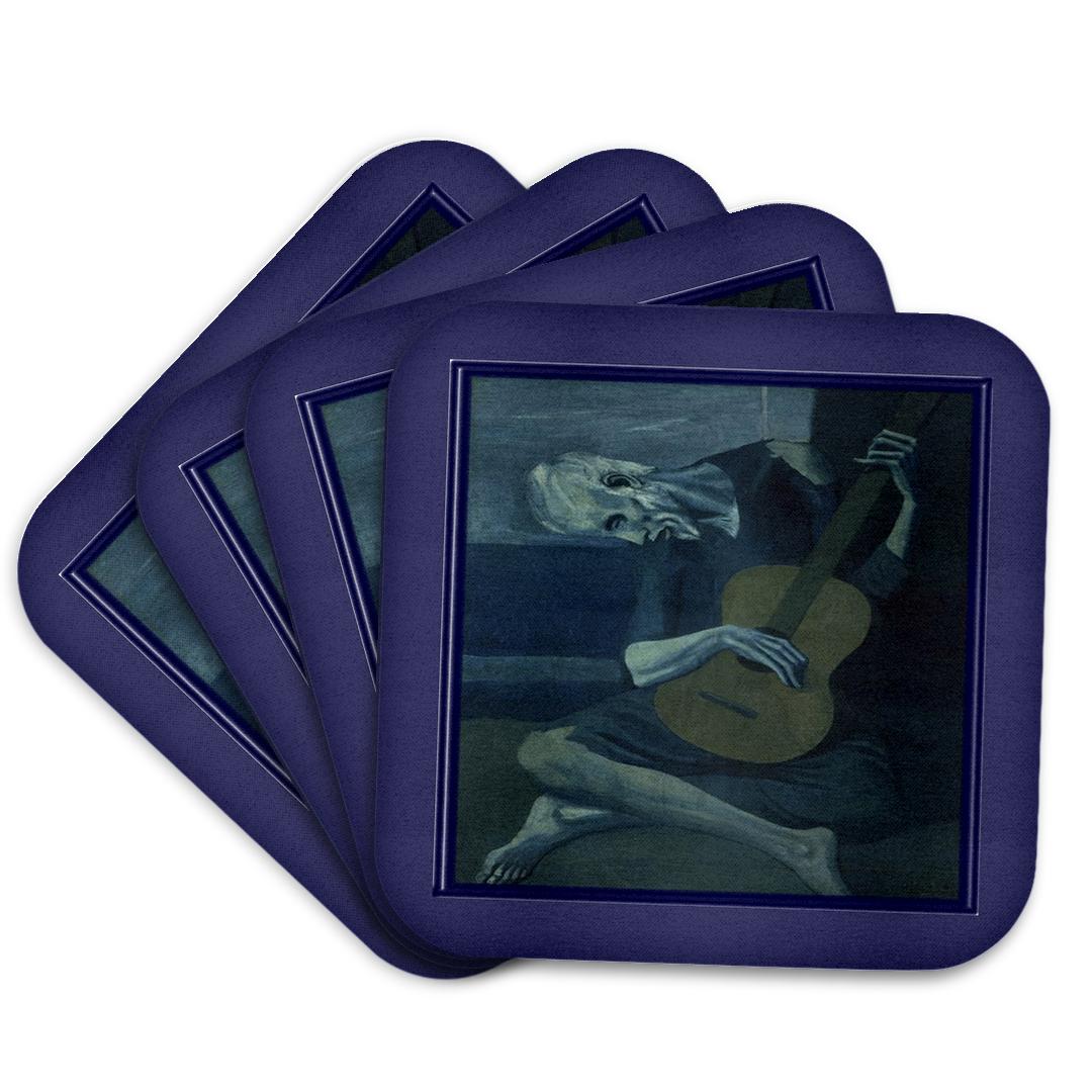 3dRose, Picasso Painting Of 1903 The Old Guitarist, Set of 4 Coasters ...