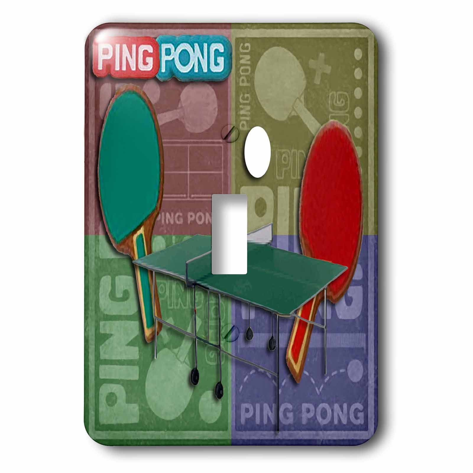 3dRose Ping Pong Primary Colors - Single Toggle Switch (lsp_16303_1 ...