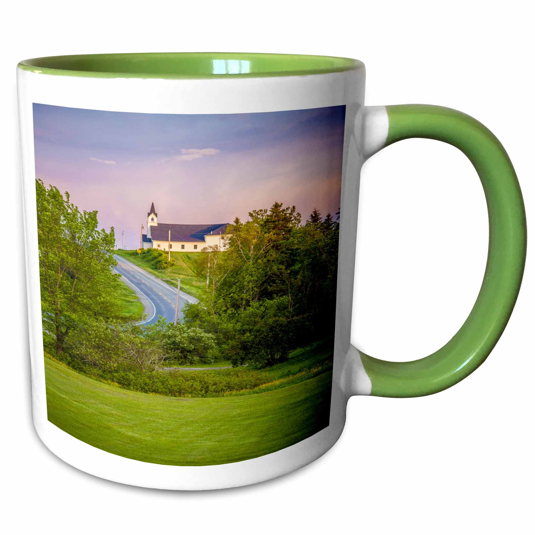 3drose, Prayer Bible Church on Hill, 15oz Two-tone Green Mug - Walmart.com