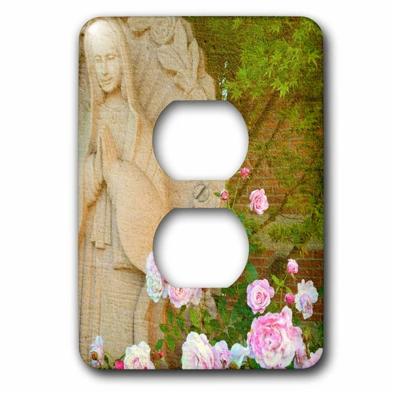 3dRose, Prayer Garden- Pink Roses- Flowers- Spirituality, 2 plug outlet ...