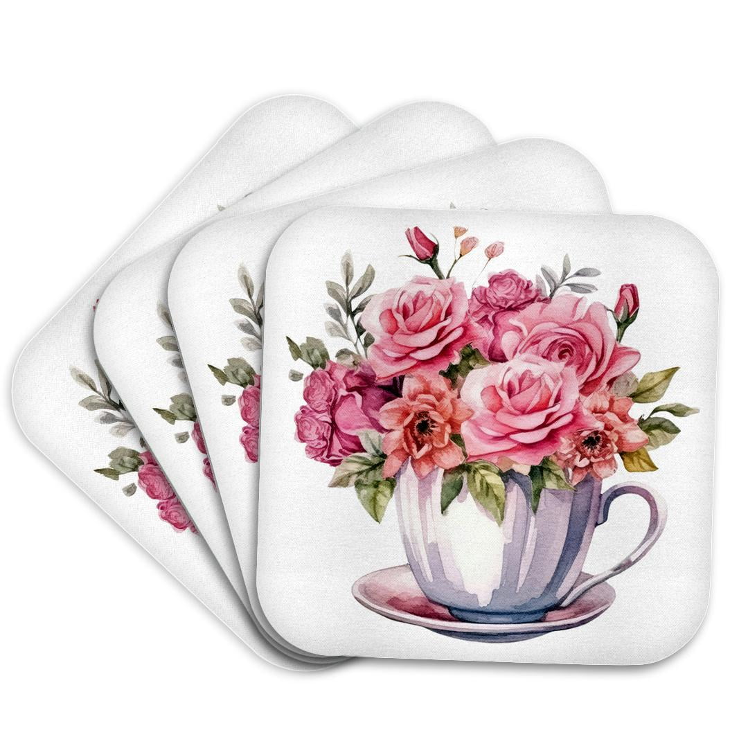 3drose, Pretty Image of Watercolor Flowers in a Tea Cup Illustration ...