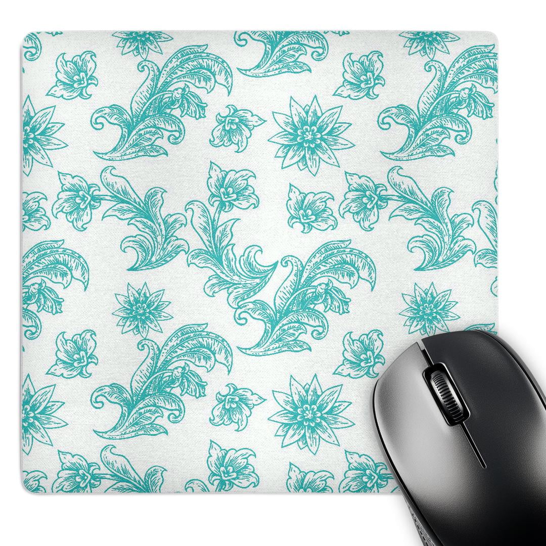 3dRose, Pretty Light Blue Swirls and Flowers On A White Background ...