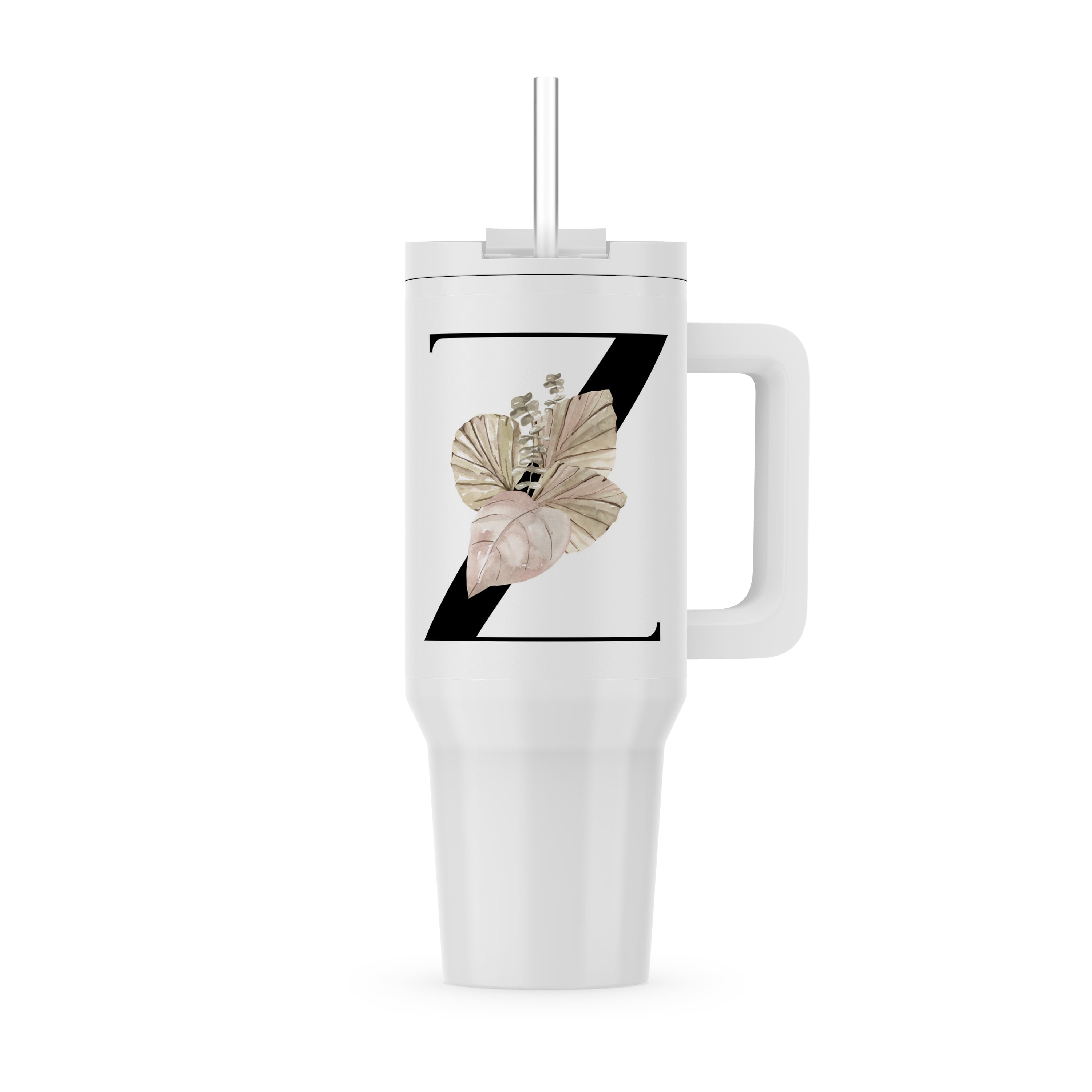 Pretty Tropical Leaf Monogram Initial Z, 40oz Tumbler - Walmart.com