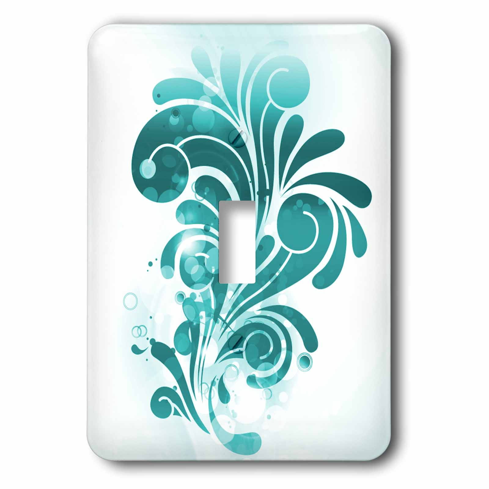 3dRose, Pretty Turquoise Flourish On A Sparkly Grunge Background ...