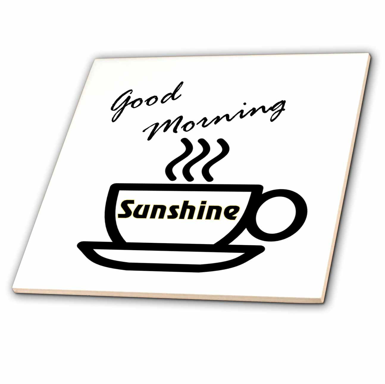 3dRose, Print of Coffee Cup With Good Morning Sunshine, 6 Inch Ceramic ...
