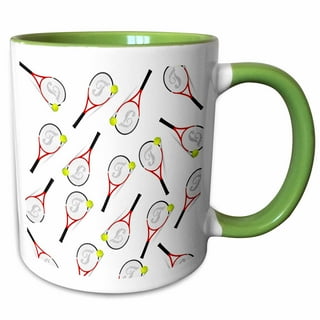 3dRose I Love Green Heart Shaped Tennis Ball Mug, 11 Oz,, 48% OFF