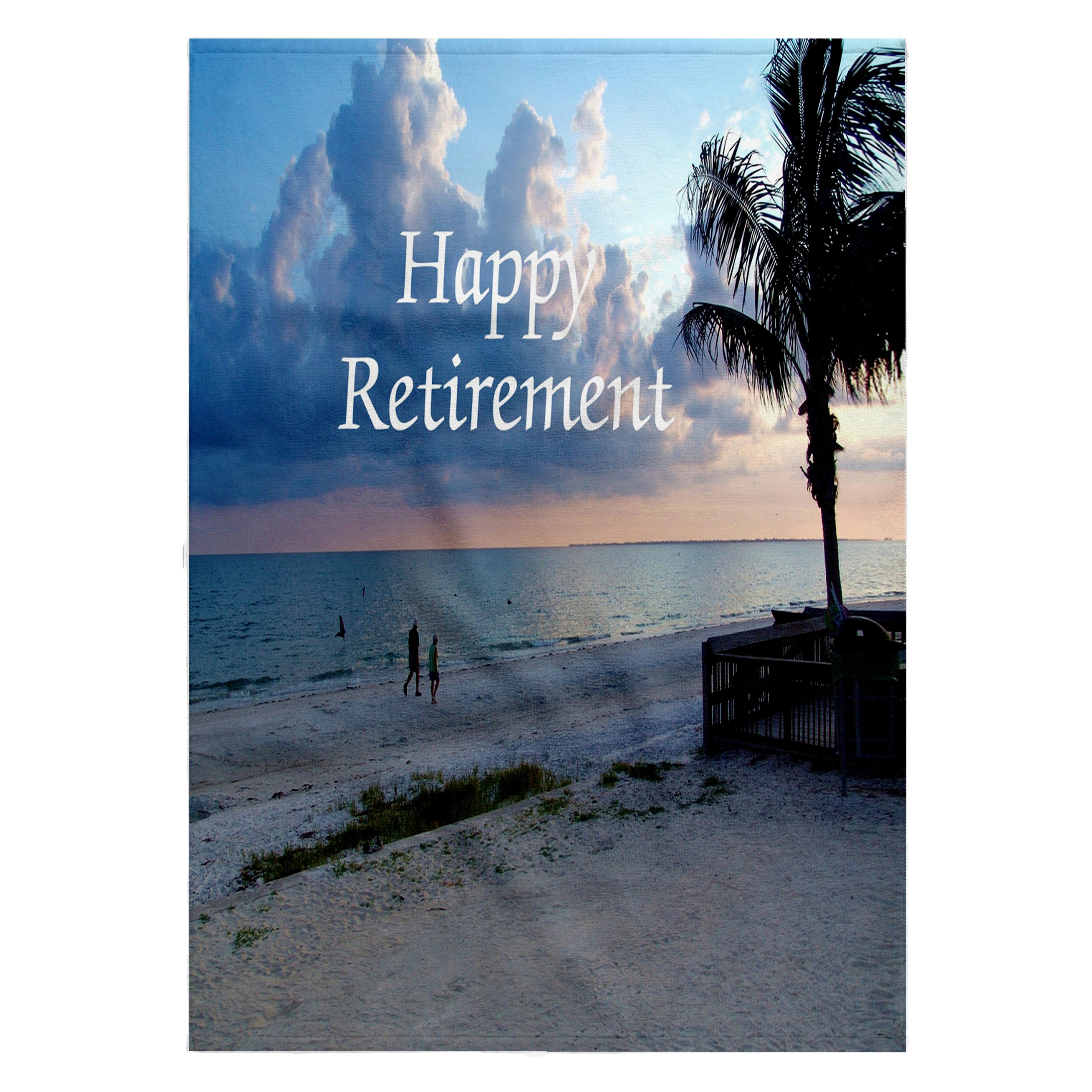 3dRose, Print of Happy Retirement On Photo Of Florida Beach, 22x30 Bath ...
