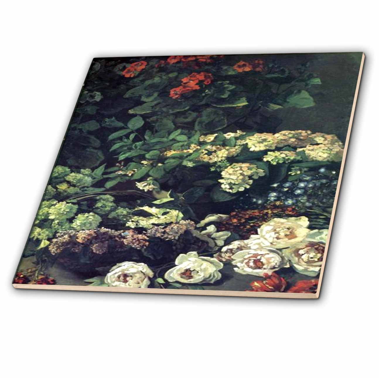 3dRose, Print of Monet Painting Spring Flowers, 6 Inch Ceramic Tile ...