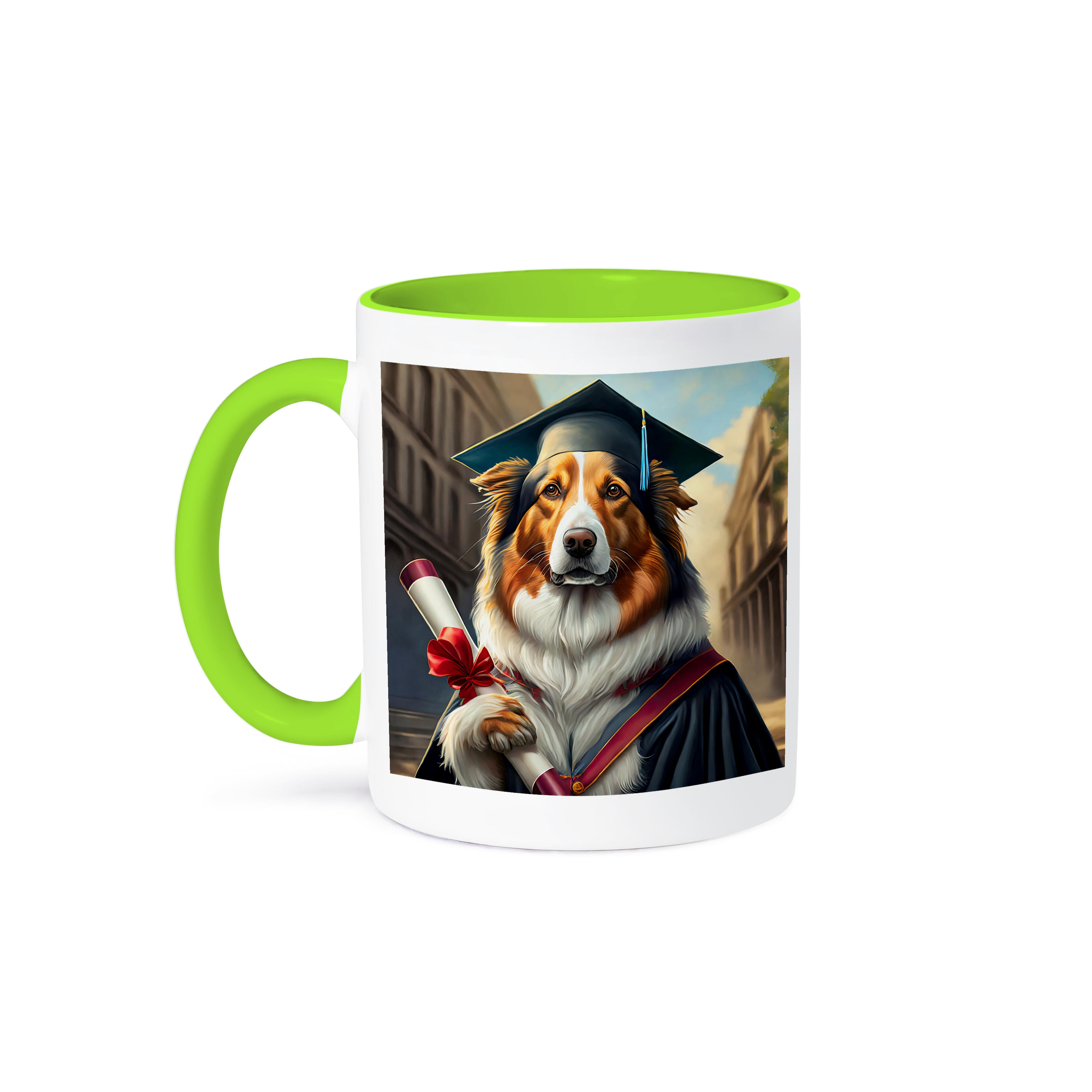 3dRose, Puppy Sleeping a Heart-Shaped Box, 11oz Two-Tone Green Mug ...