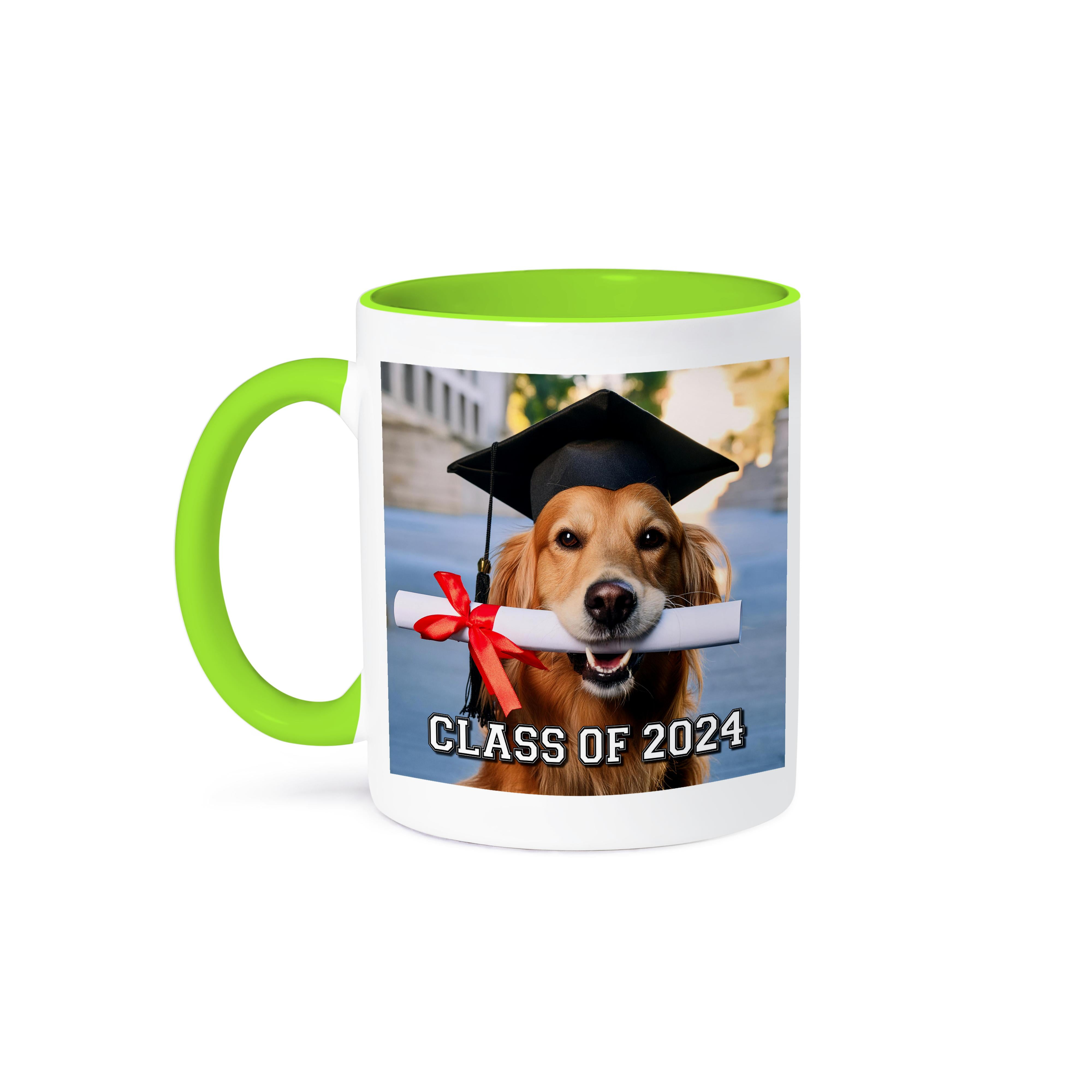 3dRose, Puppy Sleeping a Heart-Shaped Box, 15oz Two-Tone Green Mug ...