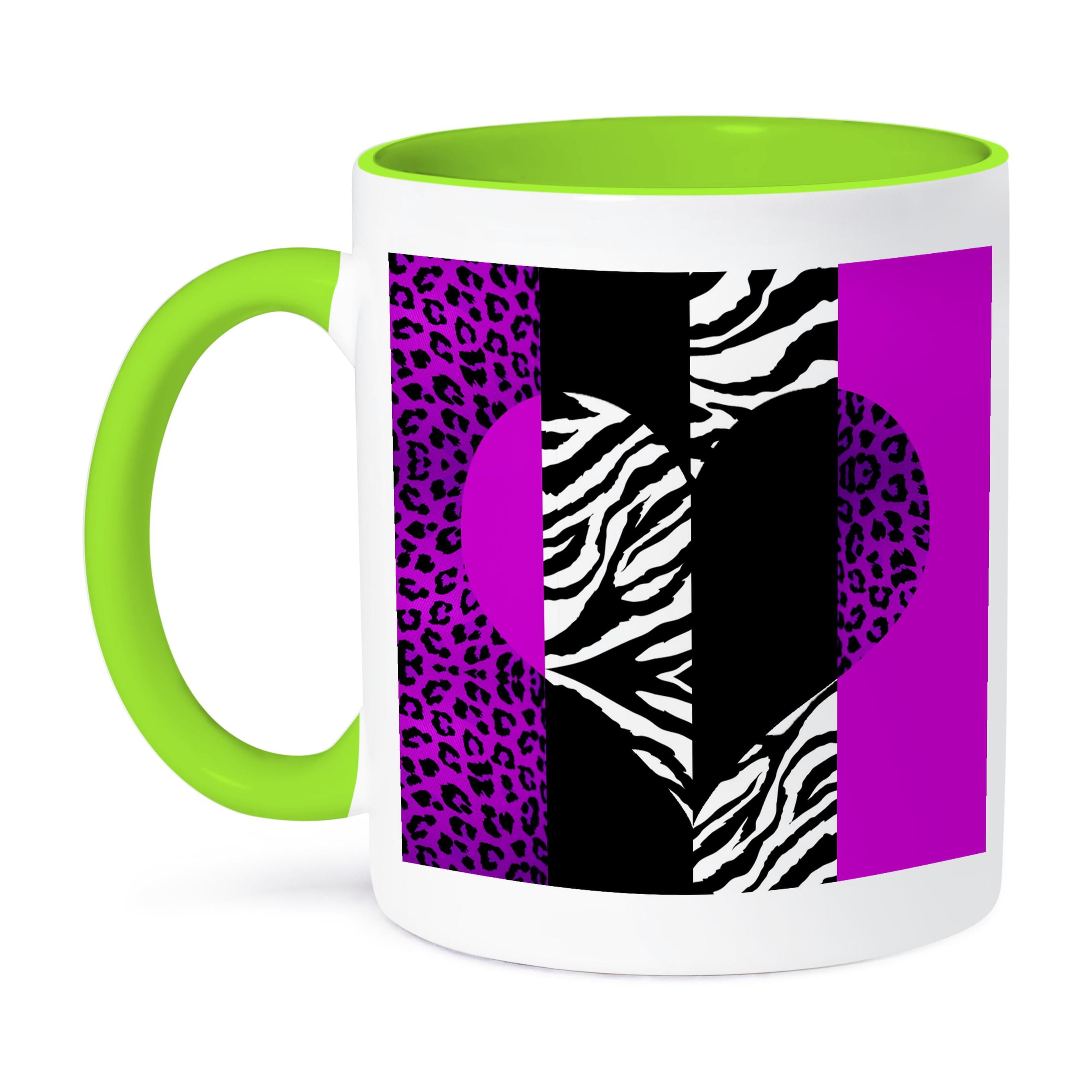 3dRose, Purple Black And White Animal Print - Leopard And Zebra Heart ...