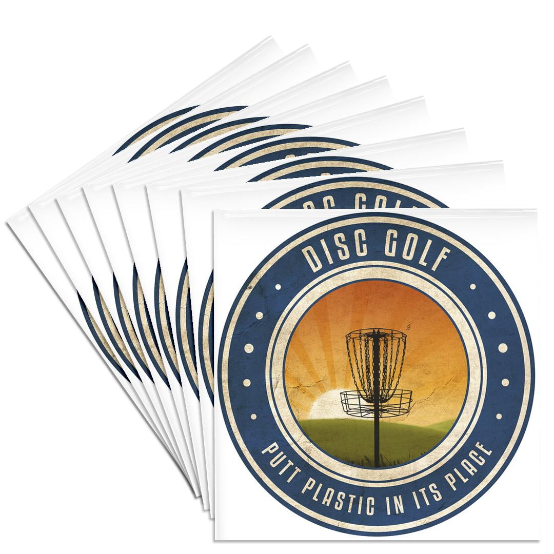 3dRose, Putt Plastic In Its Place #11 - silhouette of frisbee disc golf ...