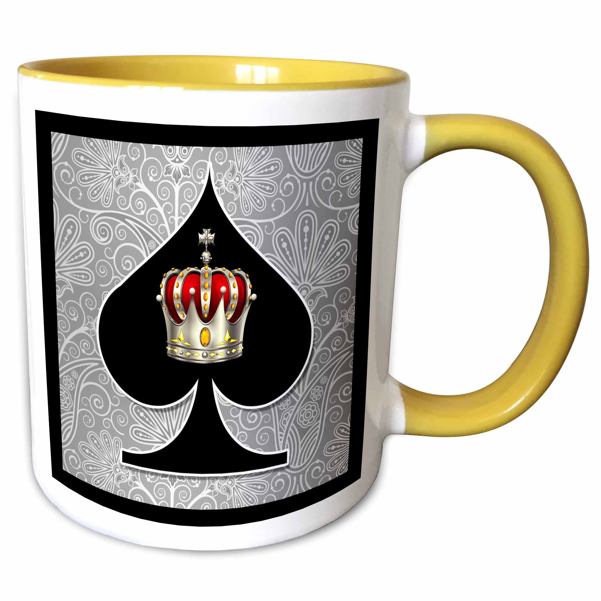 3drose, Queen of Spades Crown Inside a Black Spade Card Game Lover ...