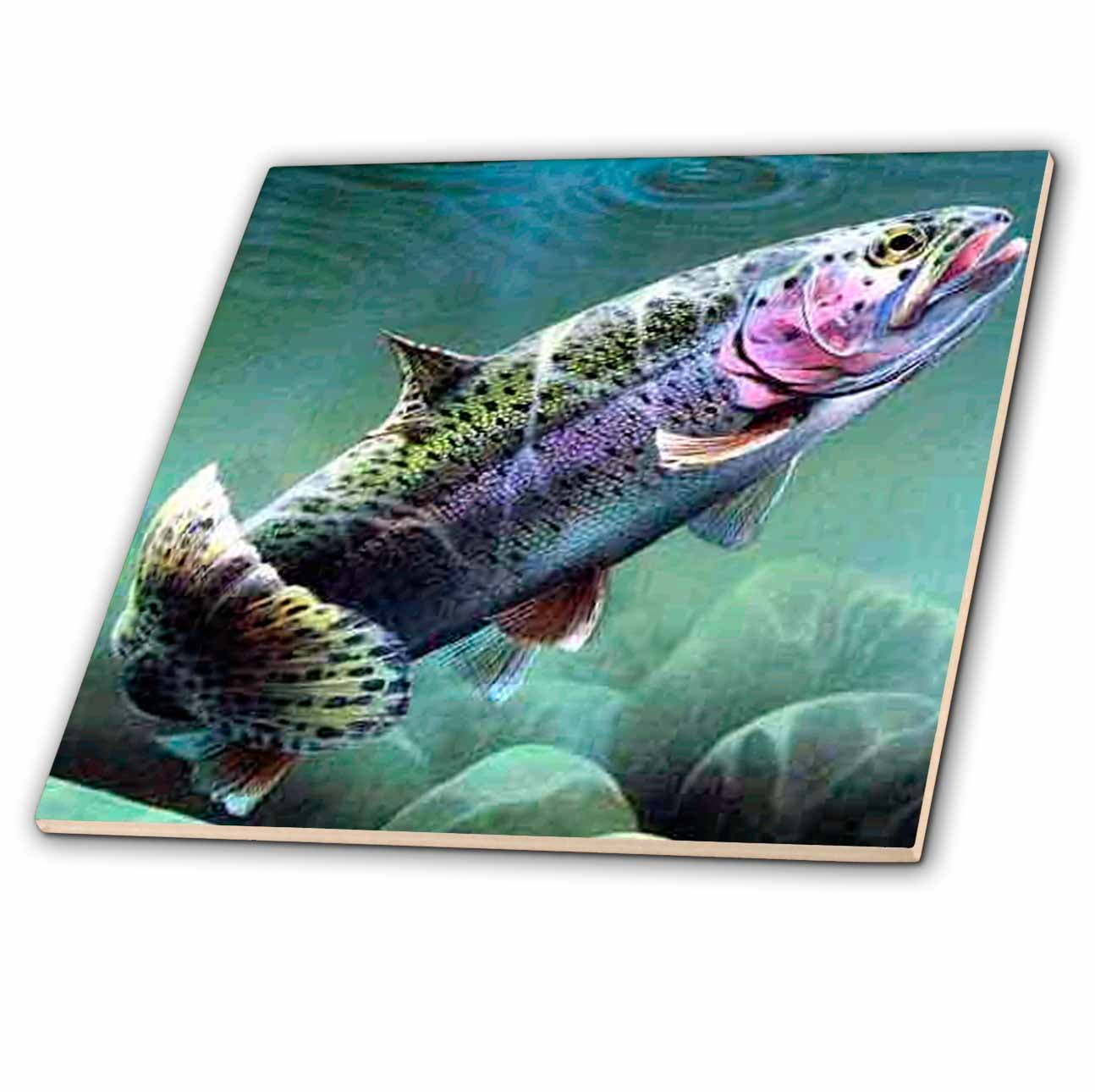 3dRose Rainbow Trout - Ceramic Tile, 4-inch - Walmart Business Supplies