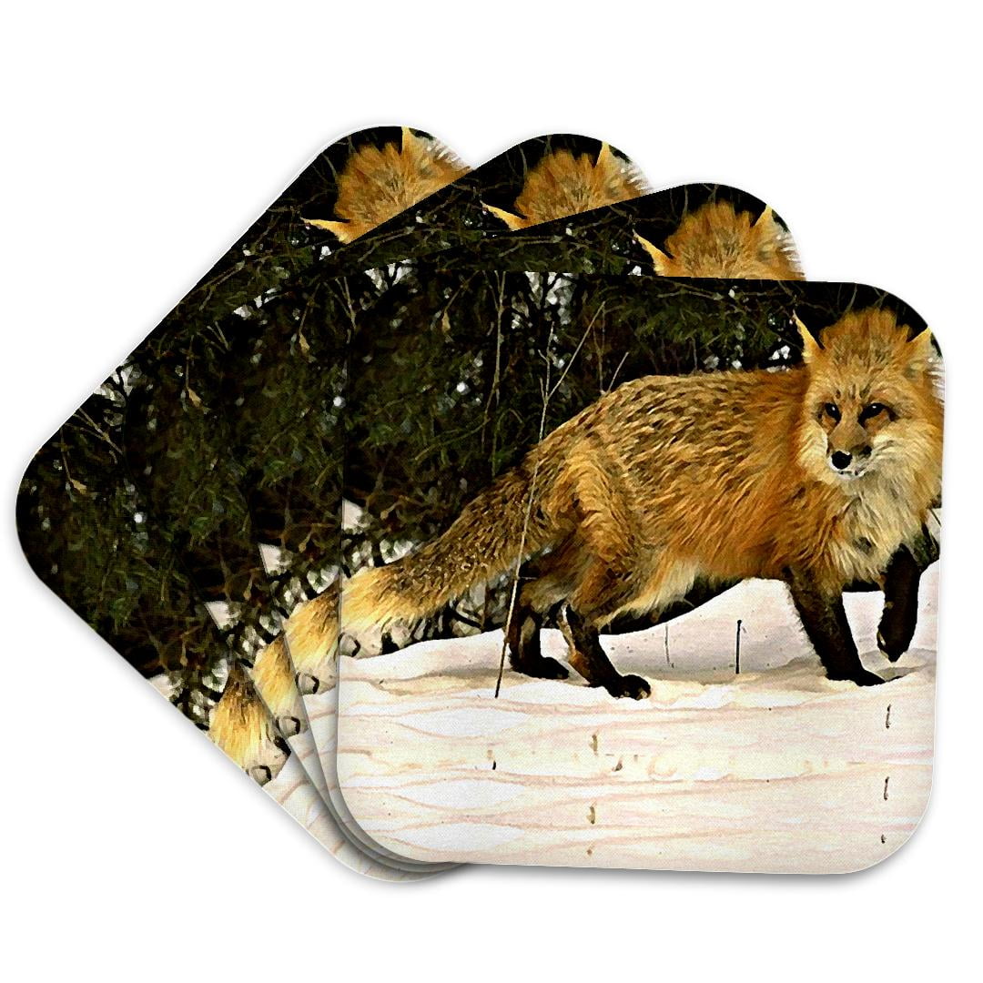3drose, Red Fox, Set of 4 Coasters - Soft - Walmart.com