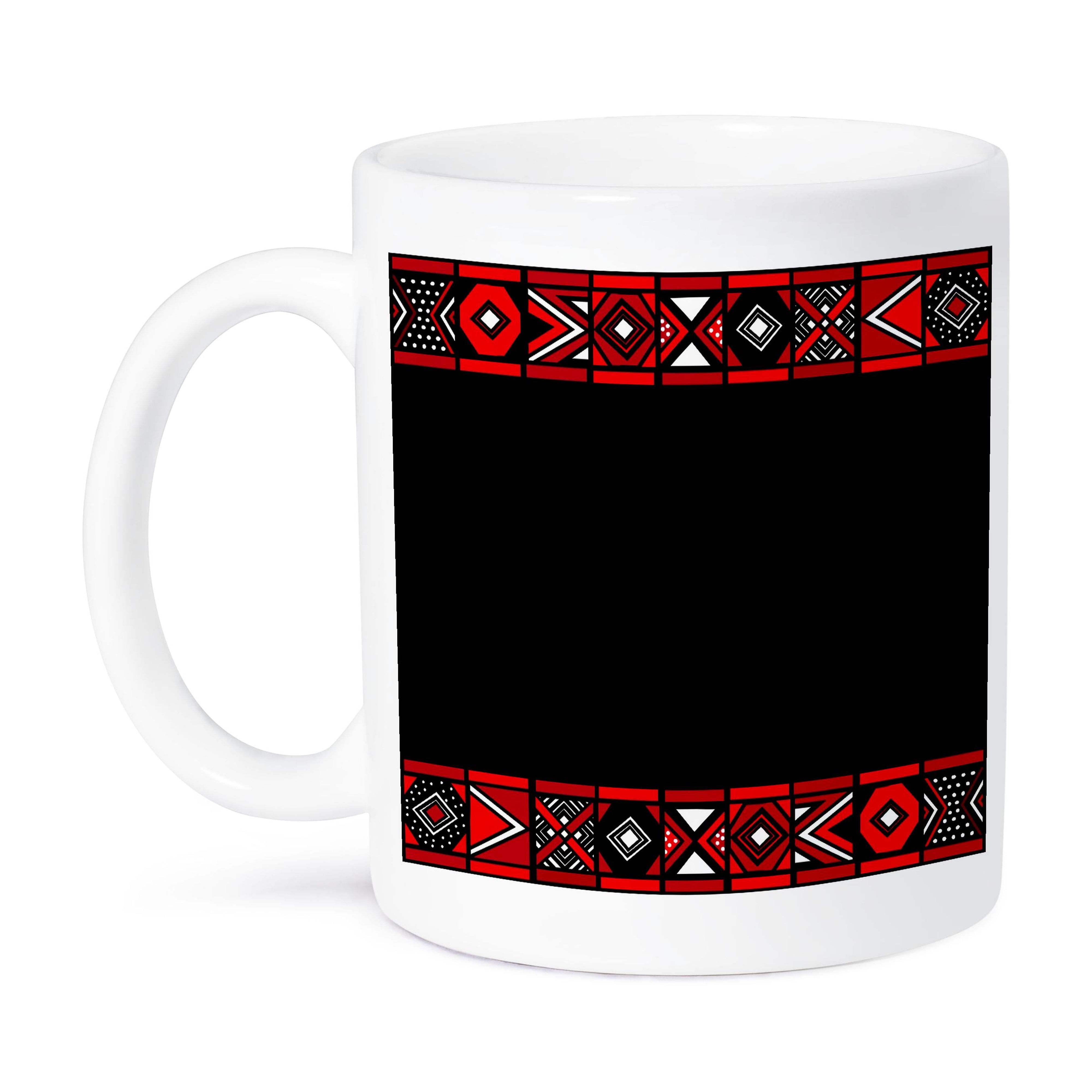 3dRose, Red and Black African Pattern - Art of Africa Inspired by Zulu ...