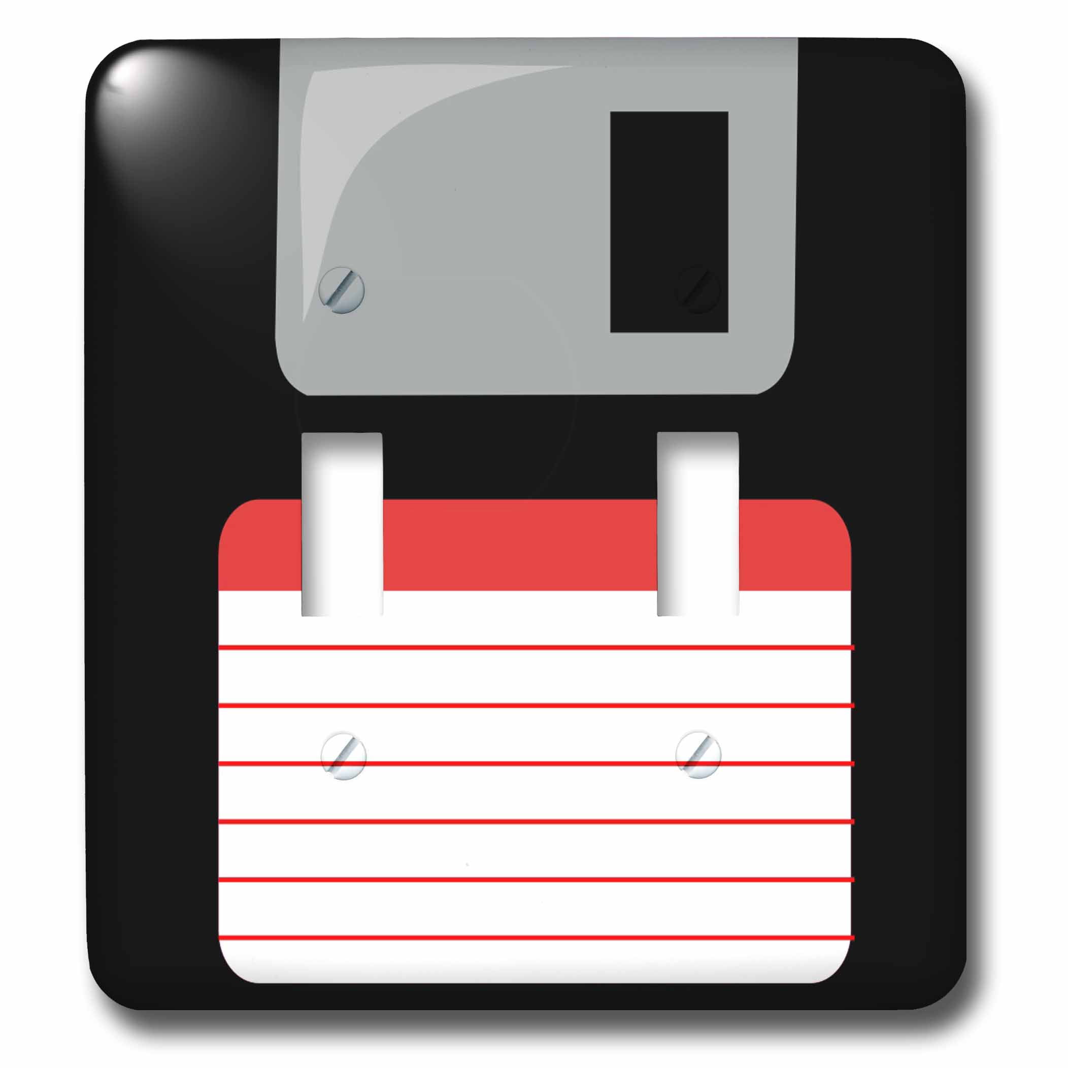 3dRose, Retro 90s computer black floppy disk graphic design with red ...