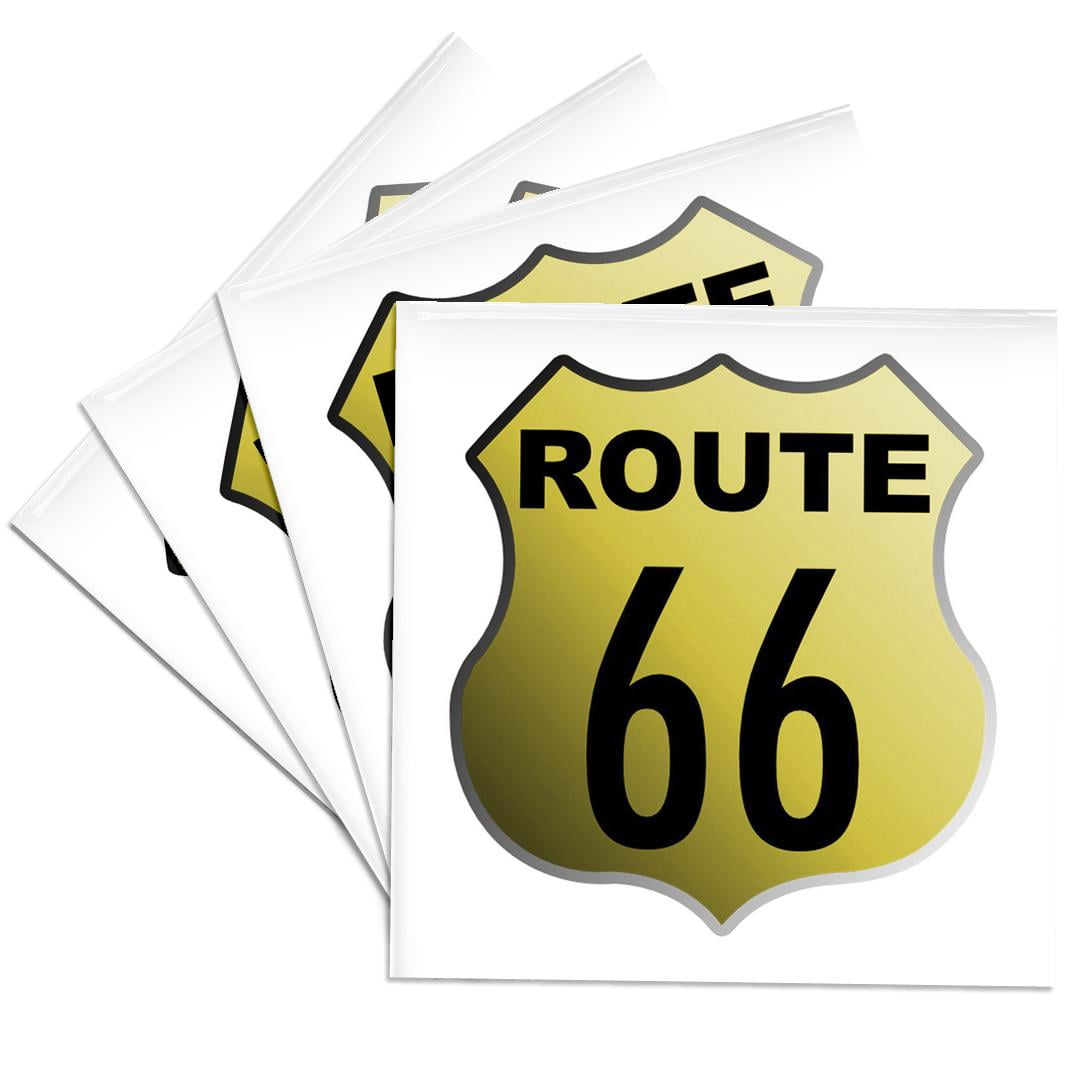 3dRose, Retro Famous Route 66, Set of 4 Ceramic Tile Coasters - Walmart.com