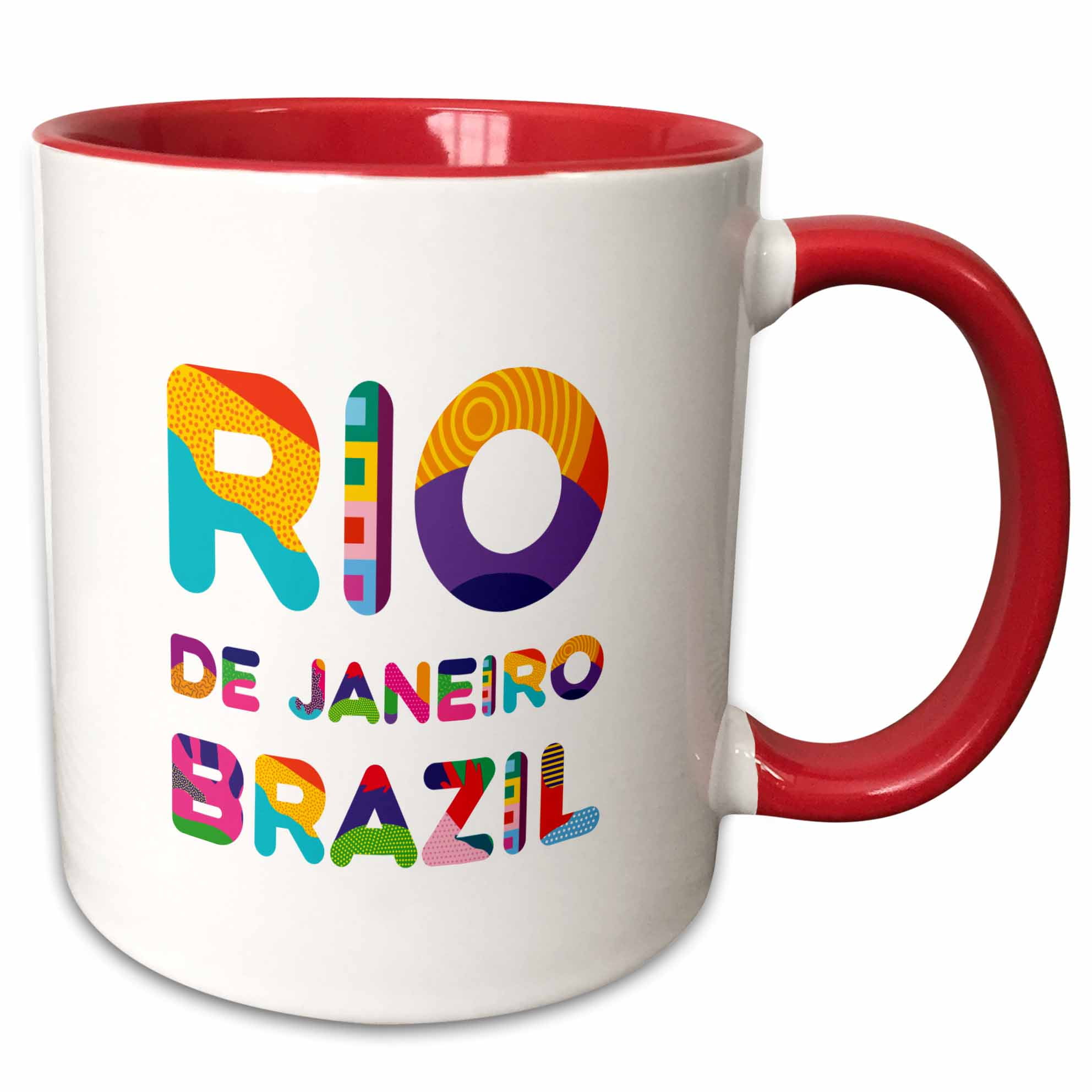 3drose, Rio De Janeiro Brazil Unique Colorful Decorative Text, 15oz Two ...