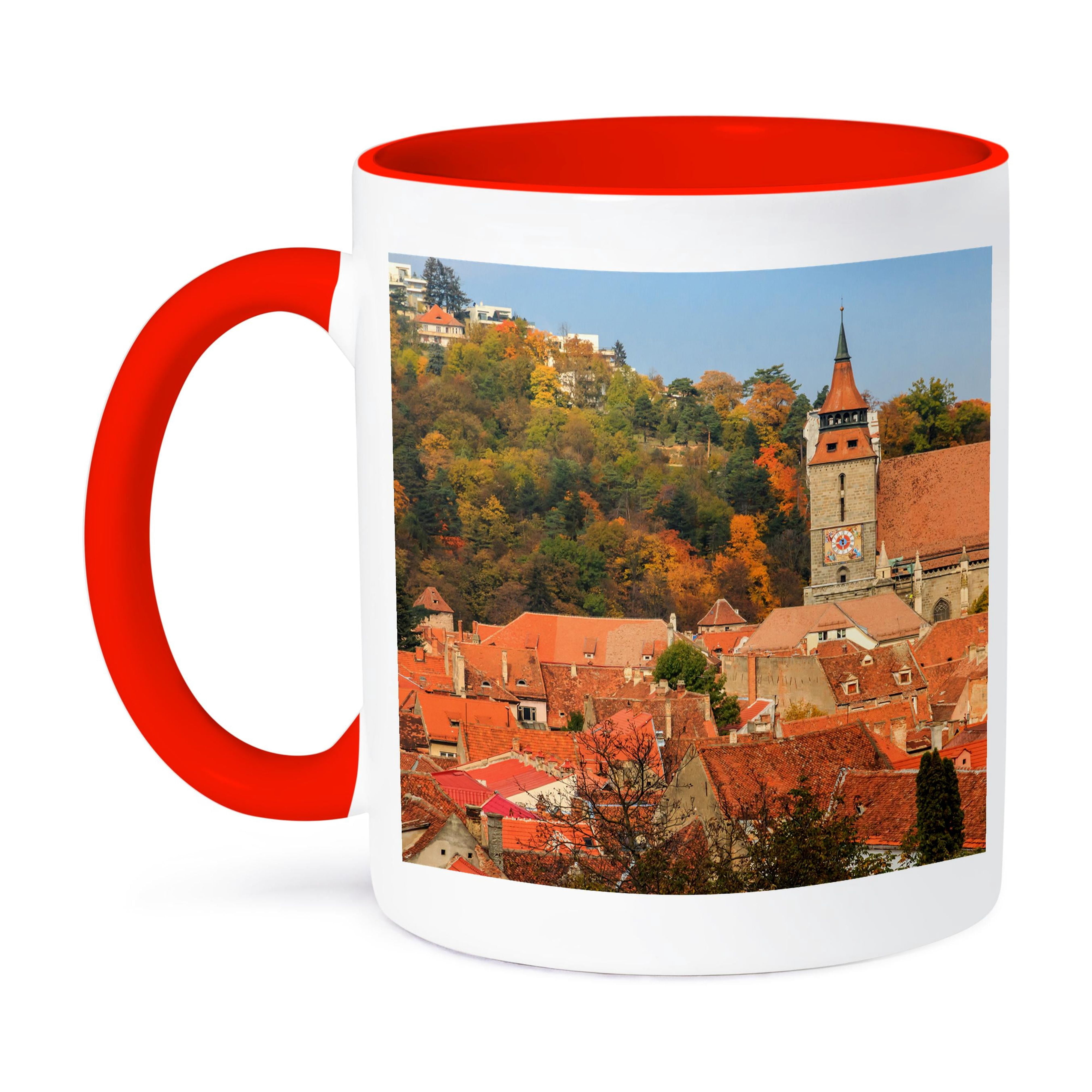 Romania, Brasov. Poarta Schei District. View Of The Village In Autumn ...