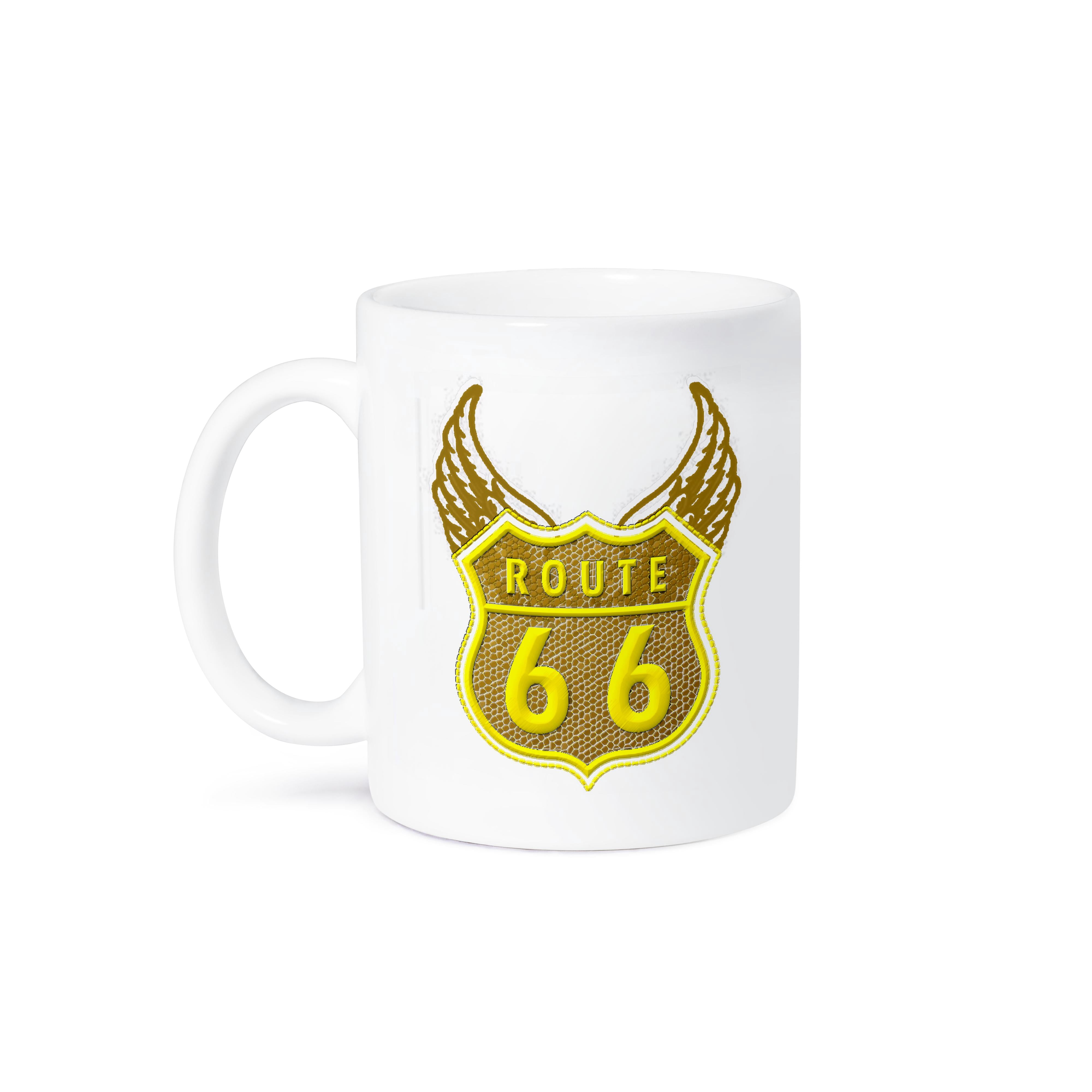 3dRose, Route 66 With Yellow Wings, 15oz Mug - Walmart.com