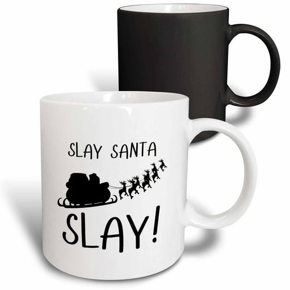 3drose, Slay Santa Slay in Black, 11oz Magic Transforming Mug - Walmart.com