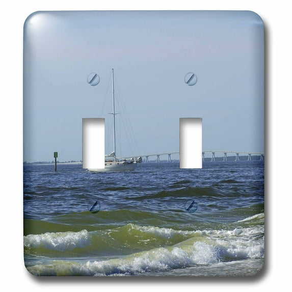 3dRose, Sailboat Waves and Sanibel Florida Bridge, double toggle switch ...