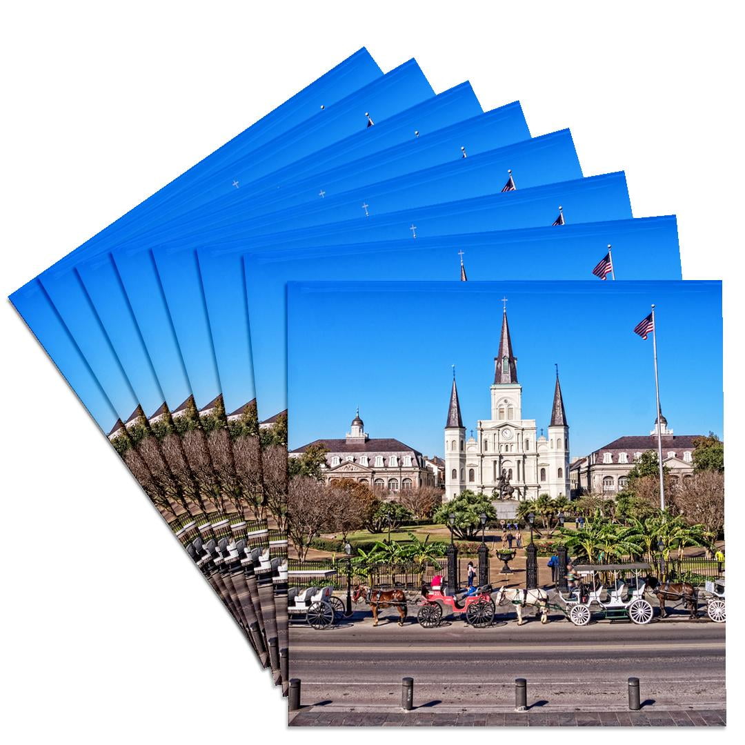 3dRose, Saint Louis Cathedral in New Orleans French Quarter, Set of 8 ...
