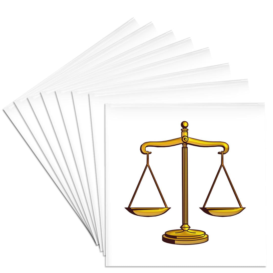 3drose, Scale of Justice Symbol (gold), Set of 8 Ceramic Tile Coasters ...