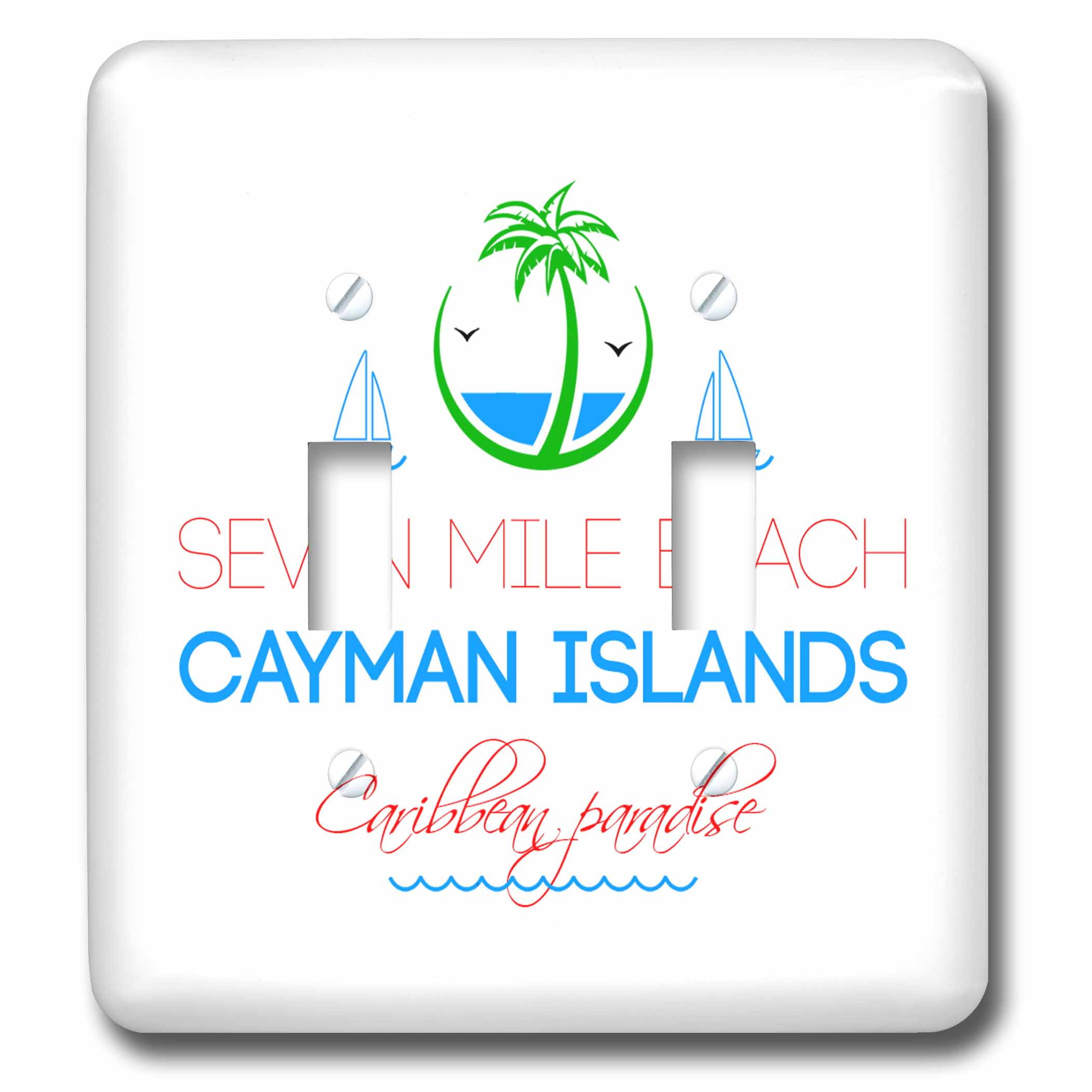 3dRose, Seven Mile Beach Cayman Islands Caribbean paradise text and ...