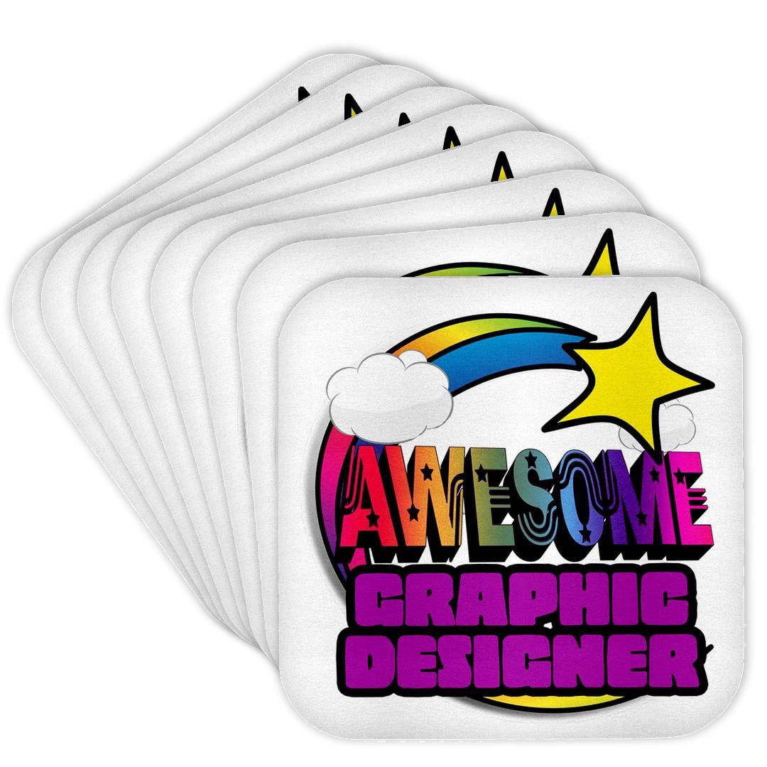 3dRose, Shooting Star Rainbow Awesome Graphic Designer, Set of 8 ...