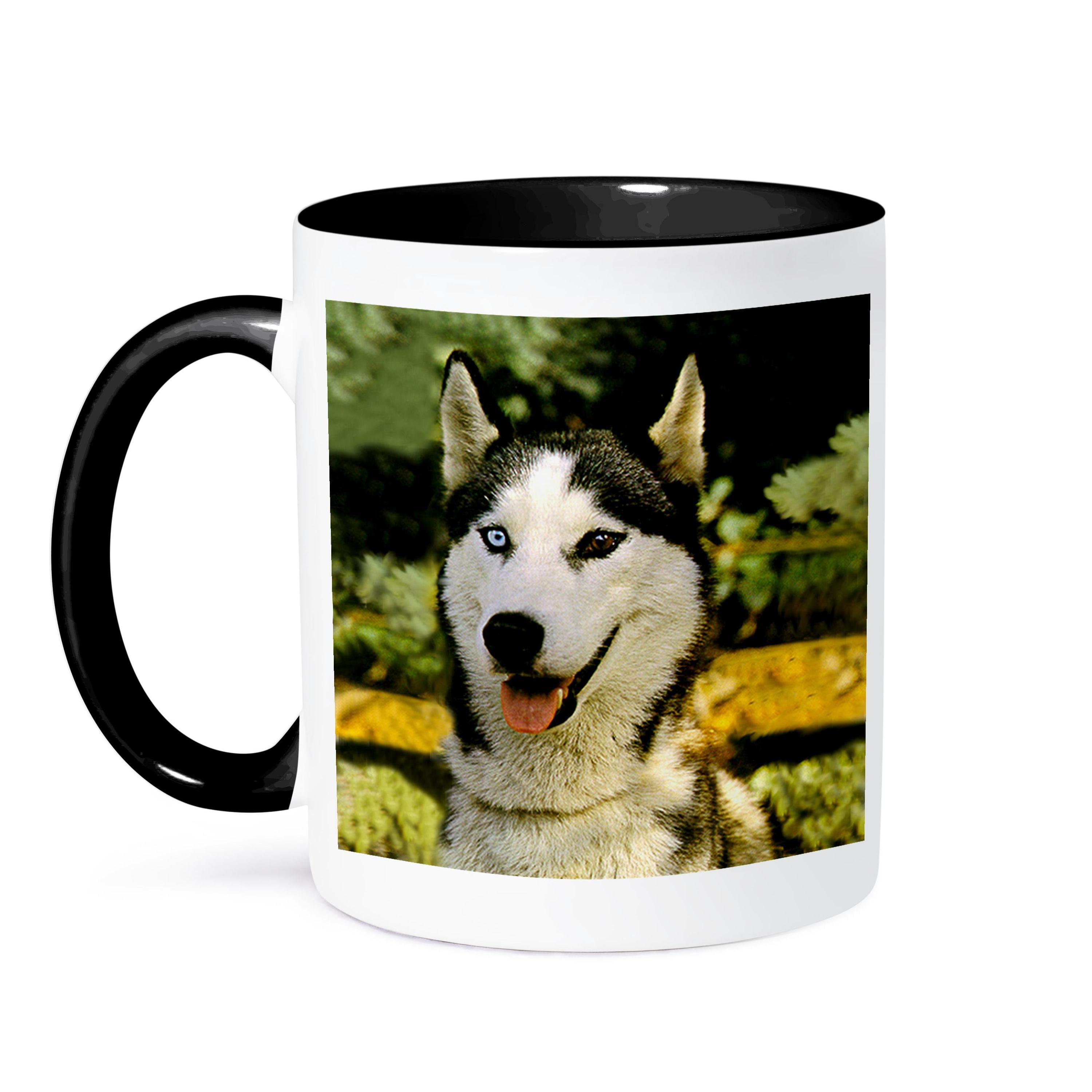 3dRose, Siberian Husky, 15oz Two-Tone Black Mug - Walmart.com