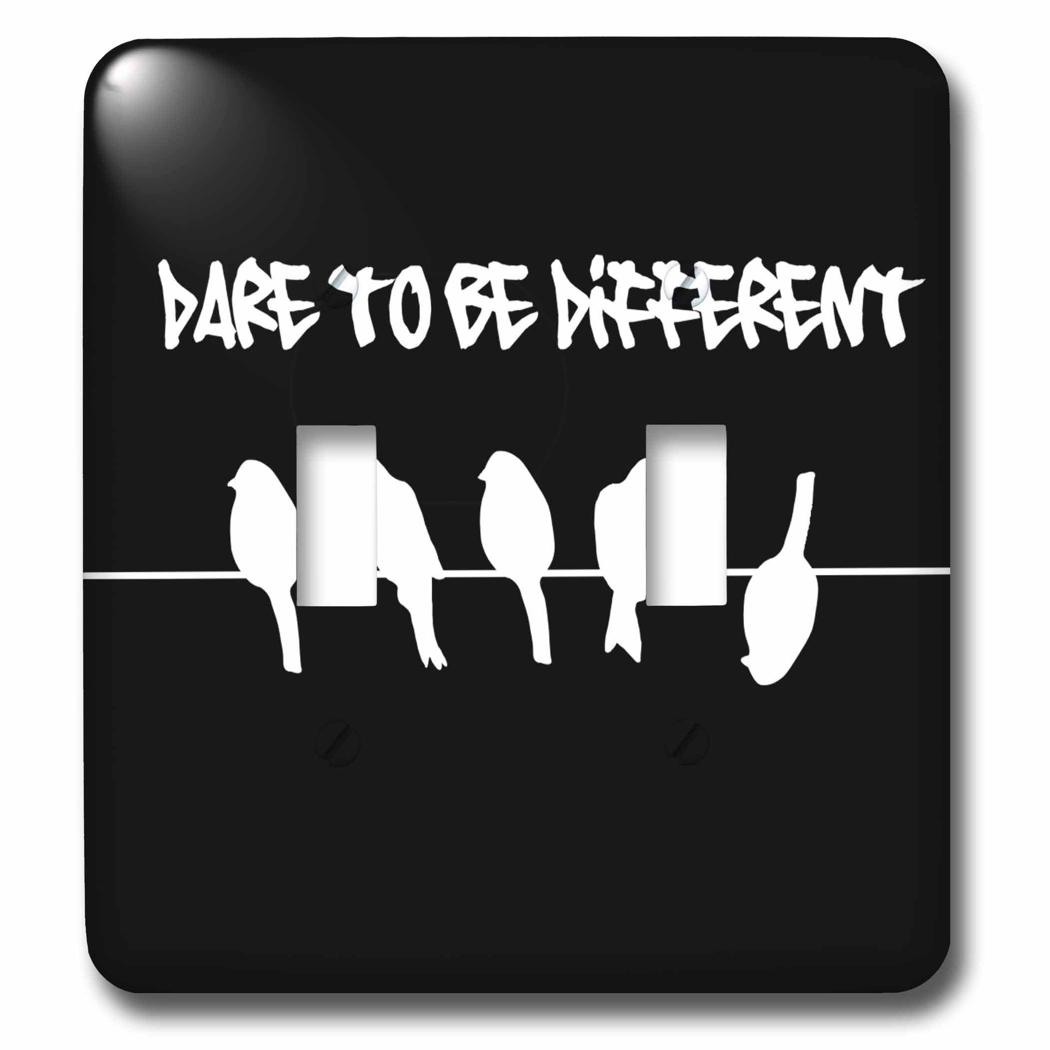 3dRose, Silhouette of black birds on wire - Fun Dare to be different ...