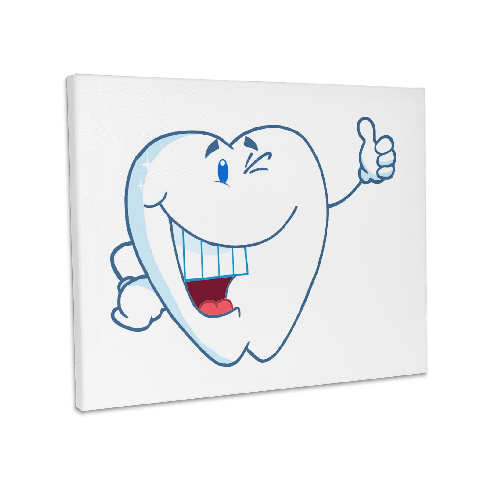 3dRose, Smiling Tooth Dental Cartoon Character, Museum Grade Canvas ...